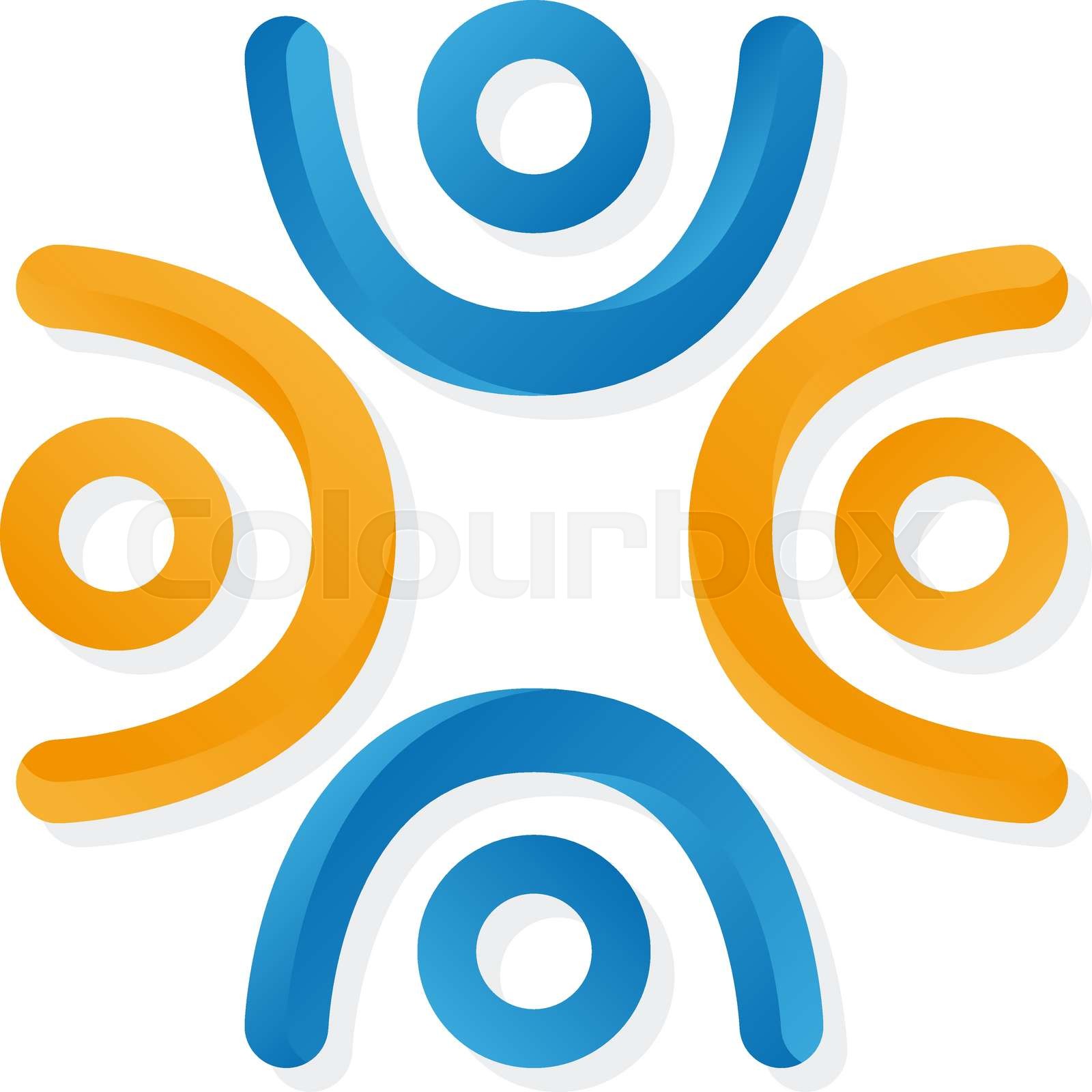 Vector logo group people with their hands up | Stock vector | Colourbox