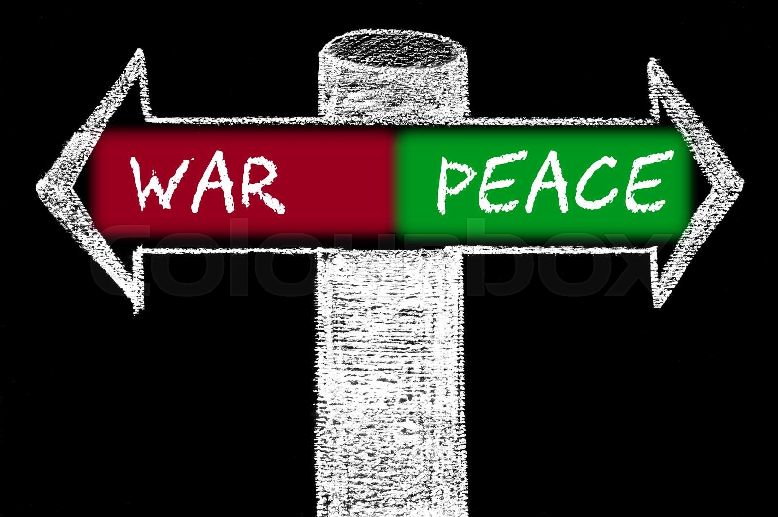 Opposite arrows with War versus Peace | Stock image | Colourbox
