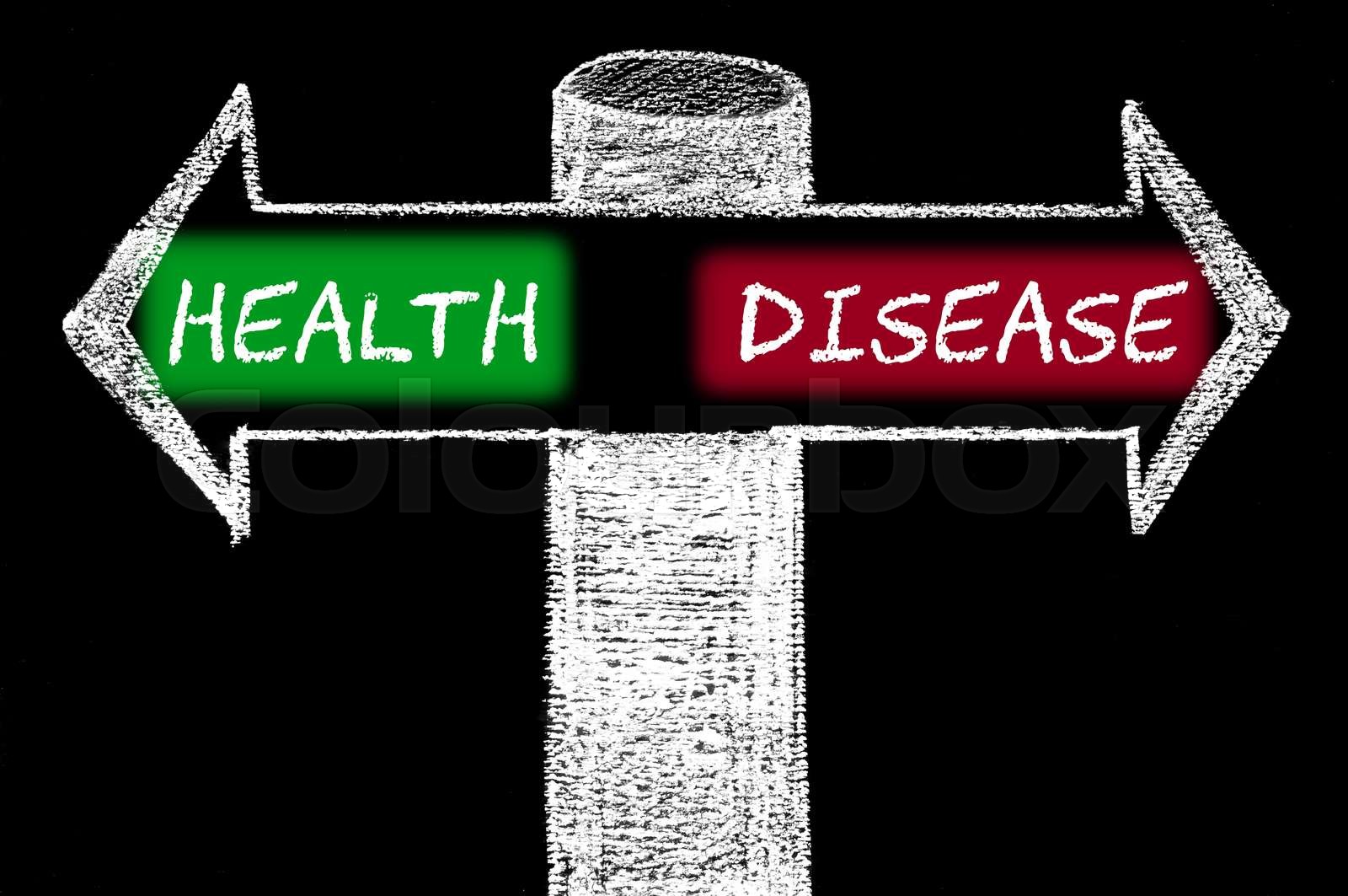 Opposite arrows with Health versus Disease | Stock image | Colourbox