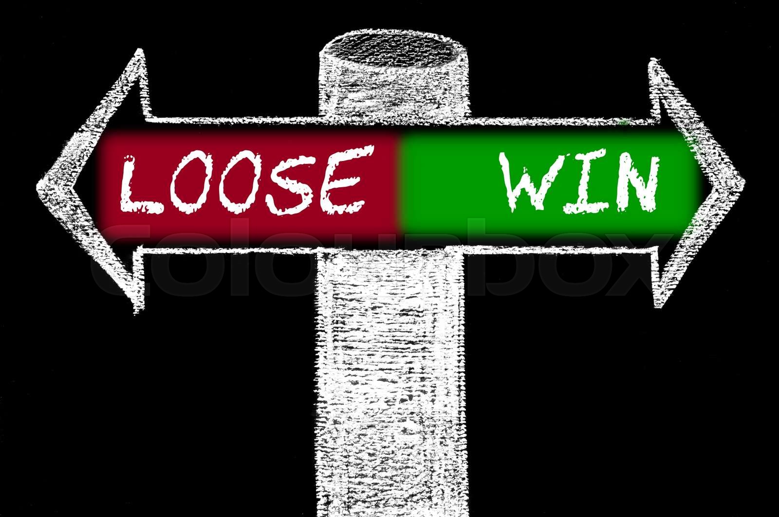Opposite arrows with Loose versus Win | Stock image | Colourbox