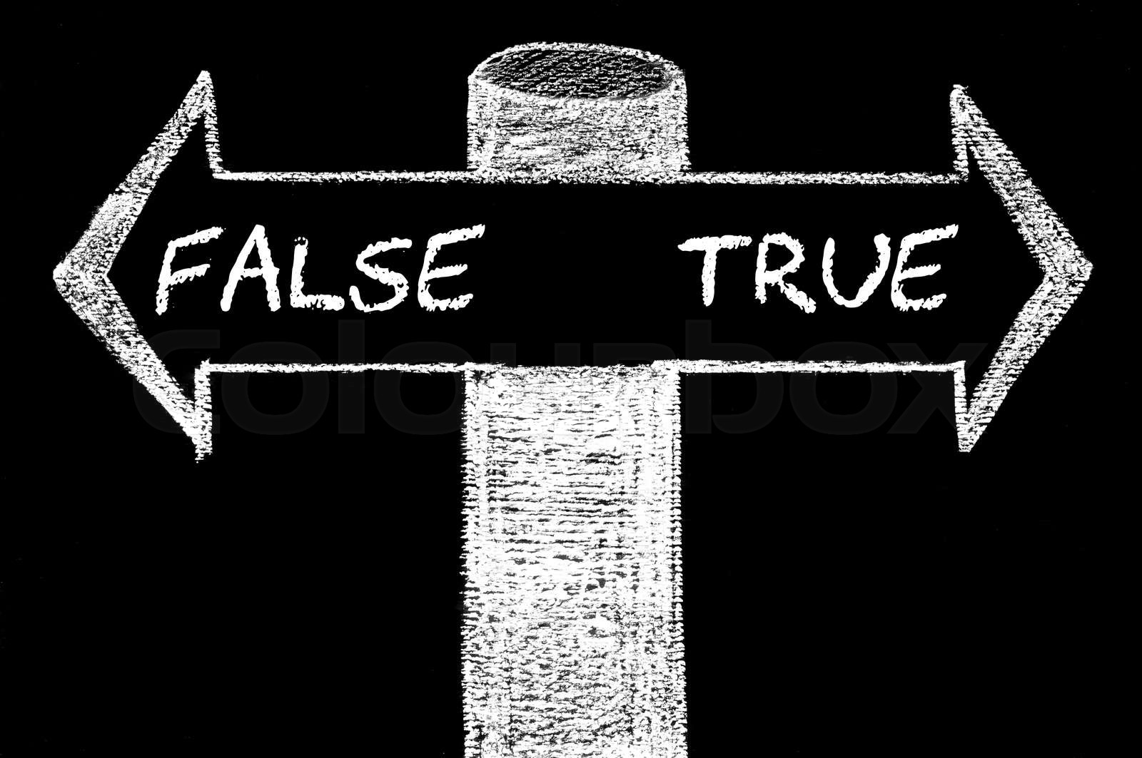 Opposite arrows with False versus True | Stock image | Colourbox