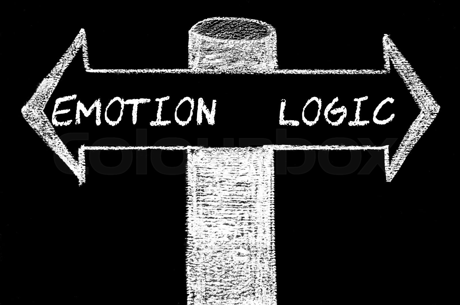 Opposite arrows with Emotion versus Logic | Stock image | Colourbox