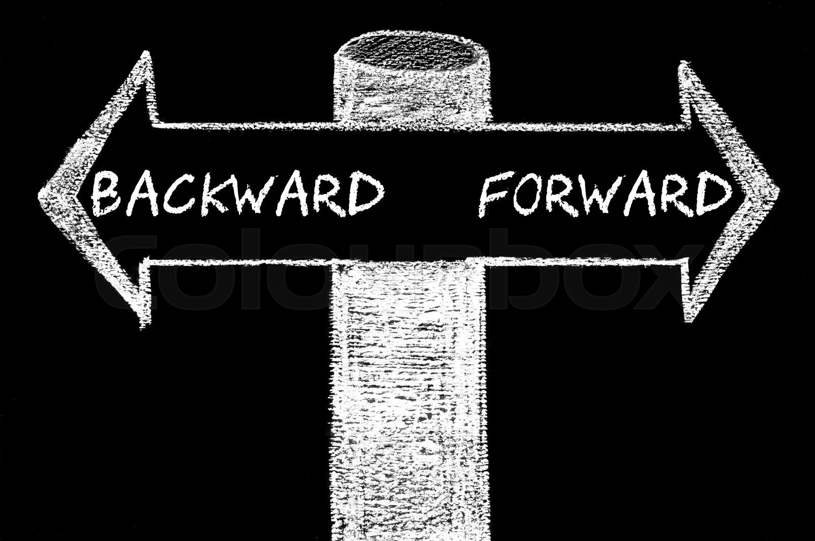Opposite arrows with Backward versus Forward | Stock image | Colourbox