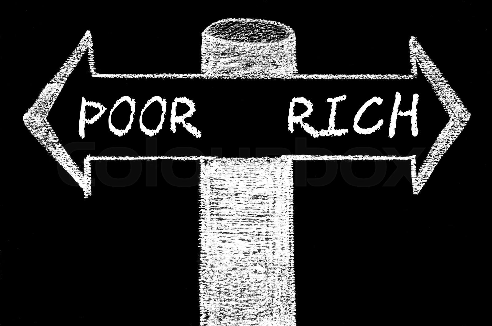 Opposite arrows with Poor versus Rich | Stock image | Colourbox