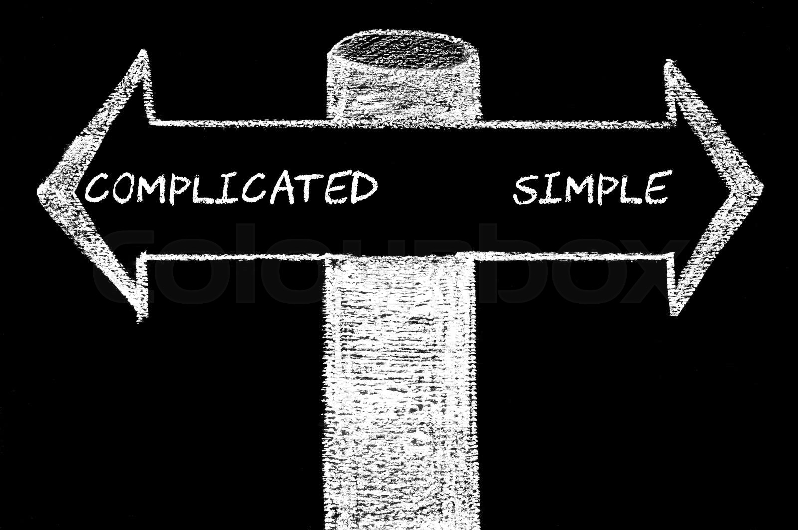 Opposite arrows with Complicated versus Simple | Stock image | Colourbox