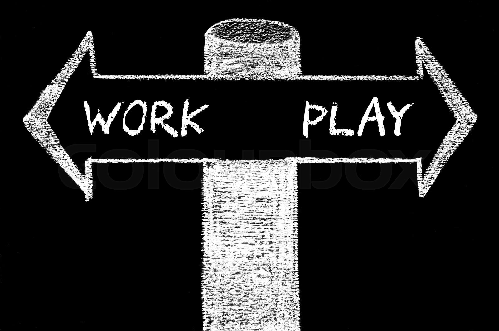 Opposite arrows with Work versus Play | Stock image | Colourbox