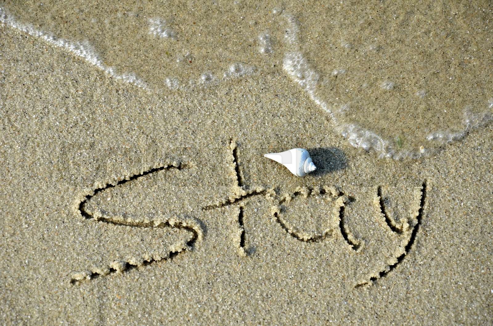 STAY word on the beach. | Stock image | Colourbox