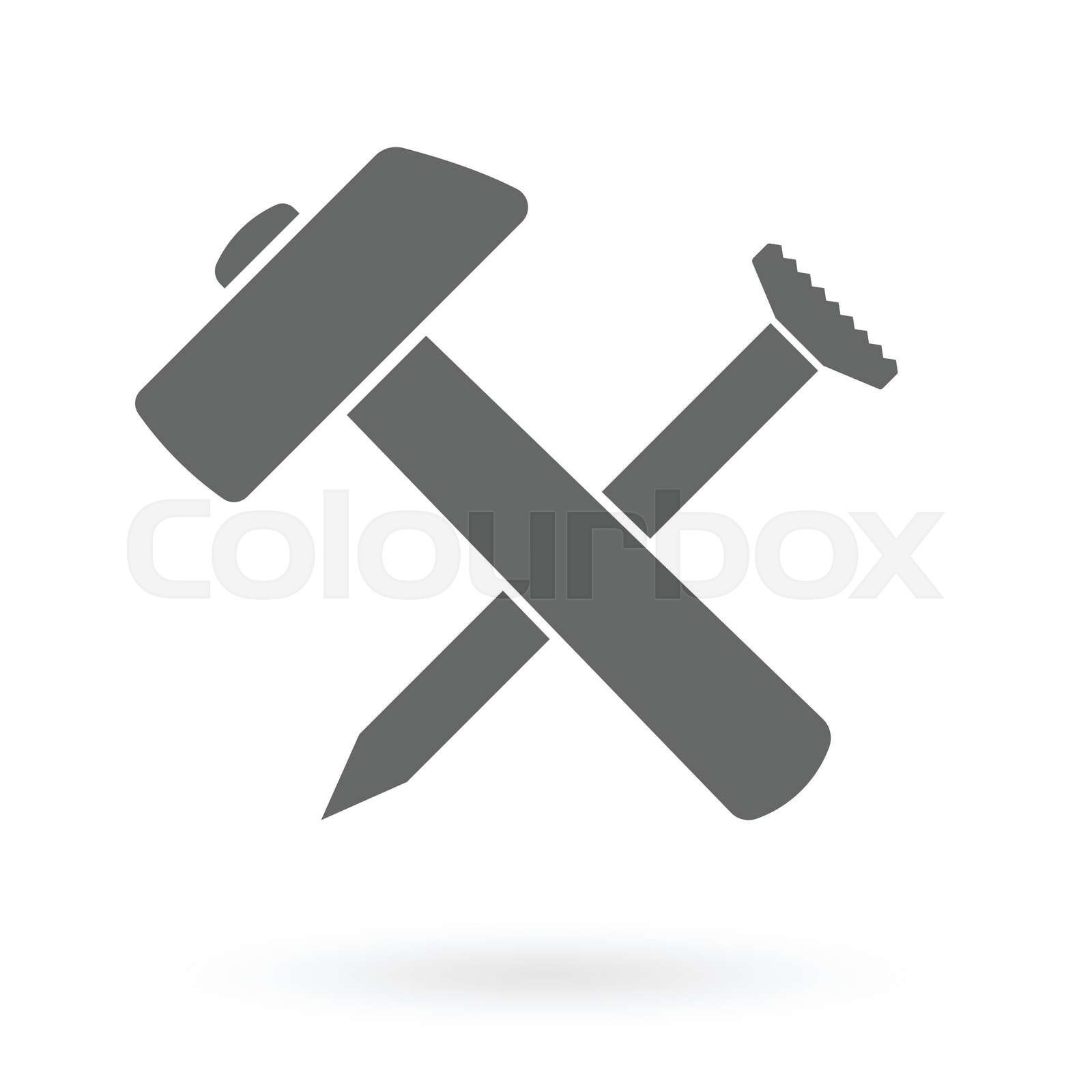hammer and nail icon | Stock vector | Colourbox