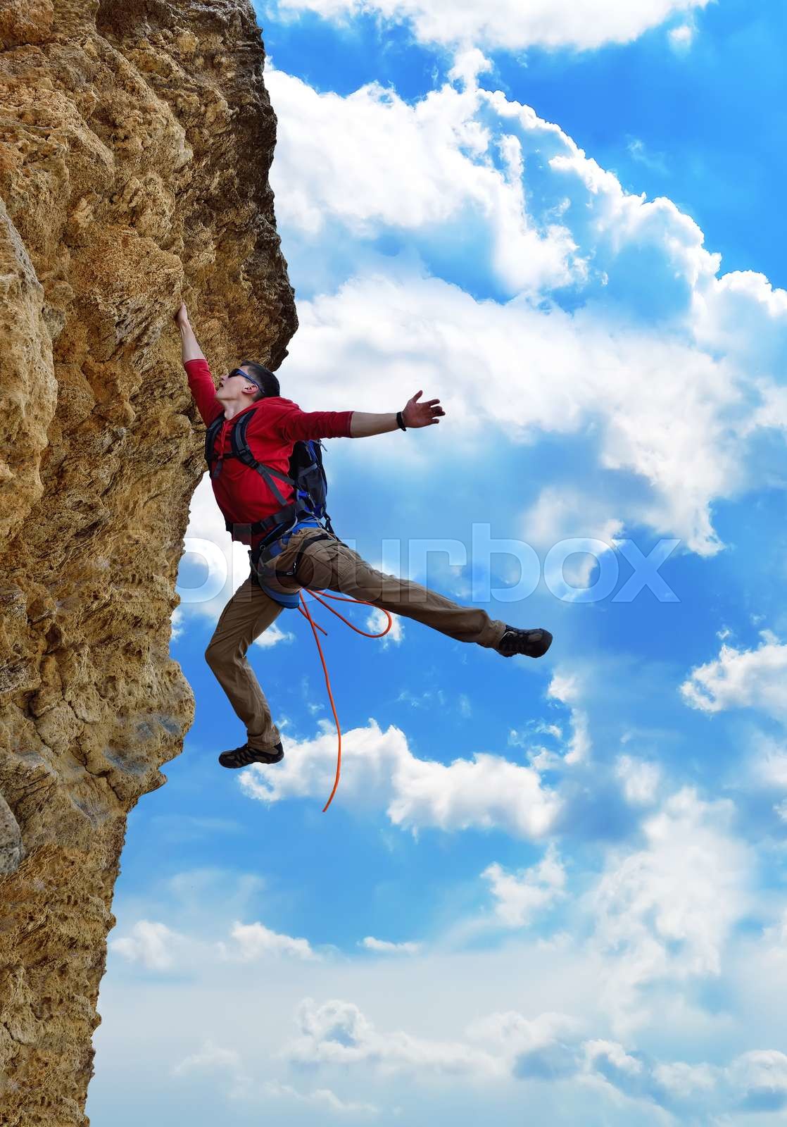 climber fell from a cliff | Stock image | Colourbox