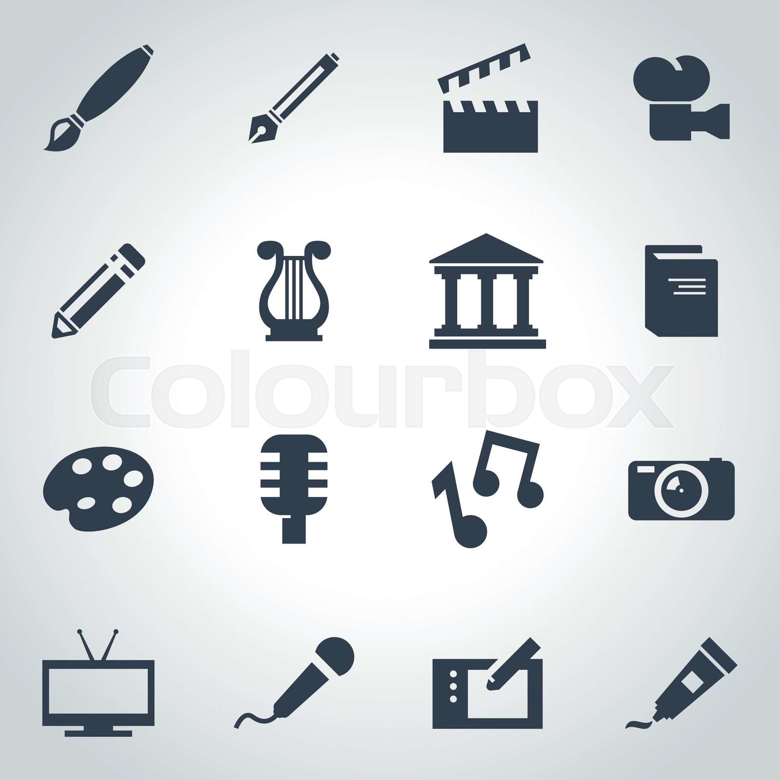 Vector black art icon set | Stock vector | Colourbox