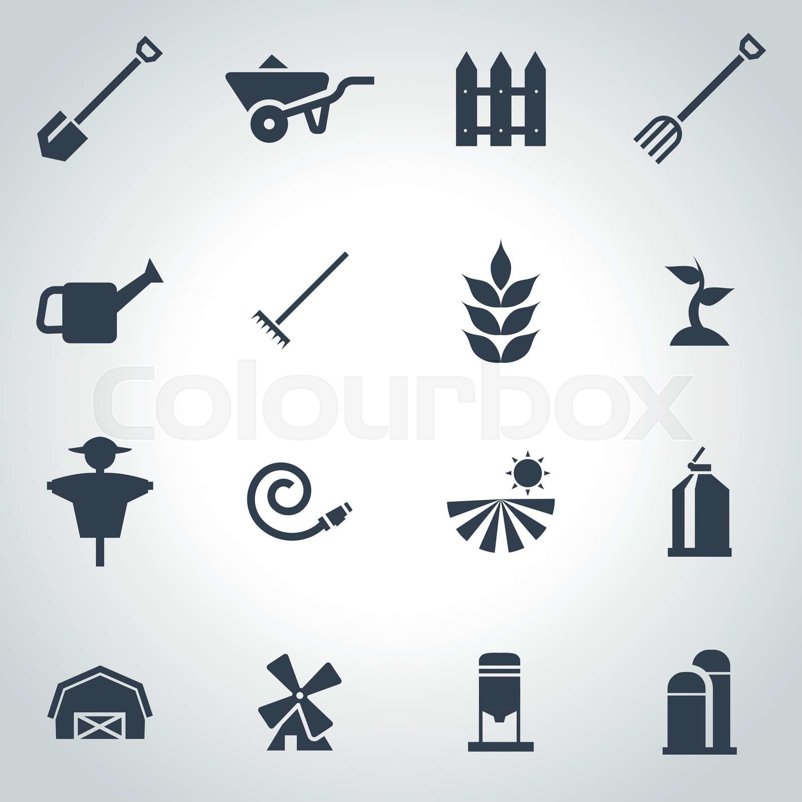 icon, weizen, scheune | Stock-Vektor | Colourbox