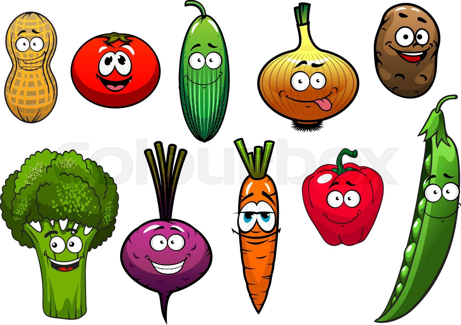 cartoon, gesund, essen | Stock-Vektor | Colourbox