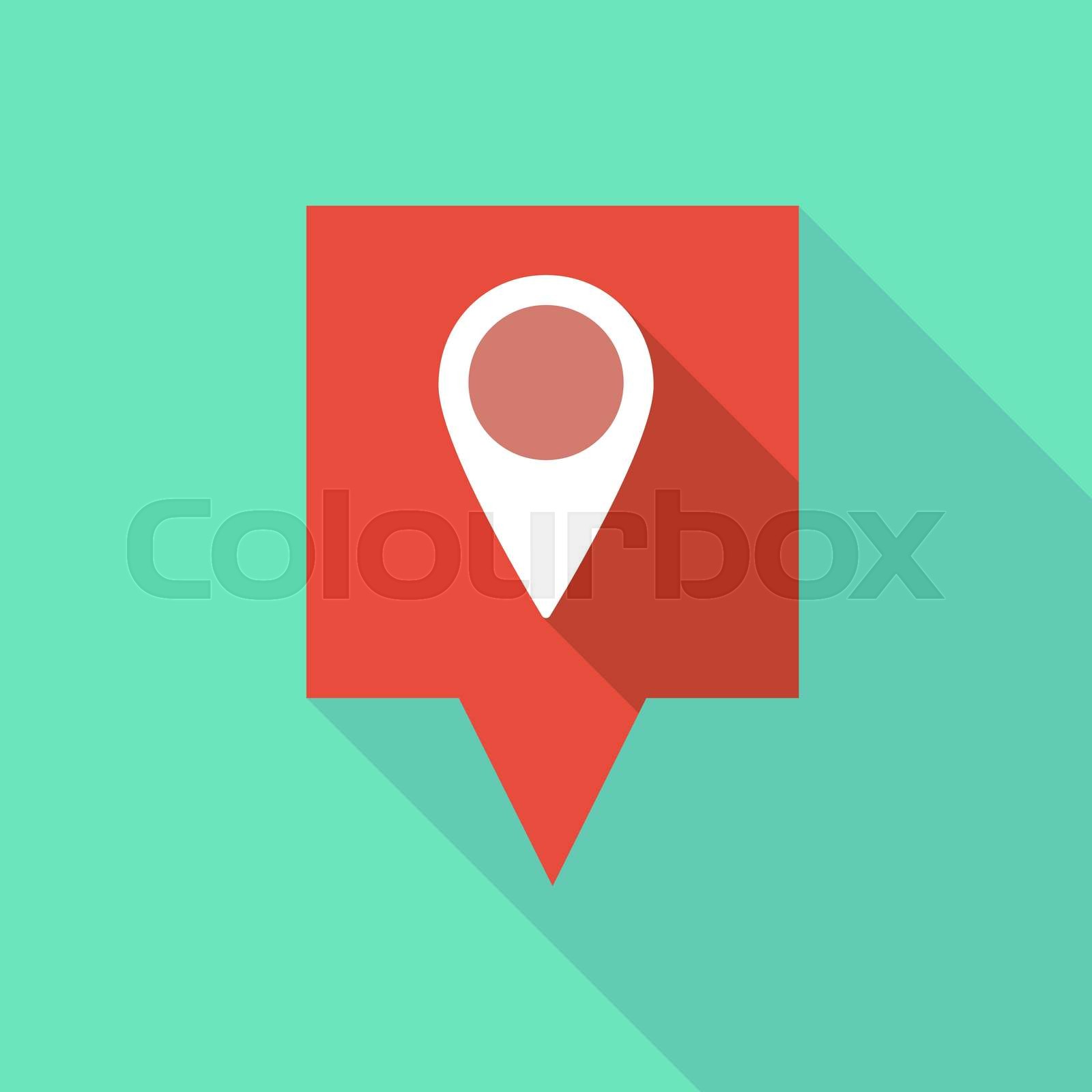 Tooltip icon with a map mark | Stock vector | Colourbox