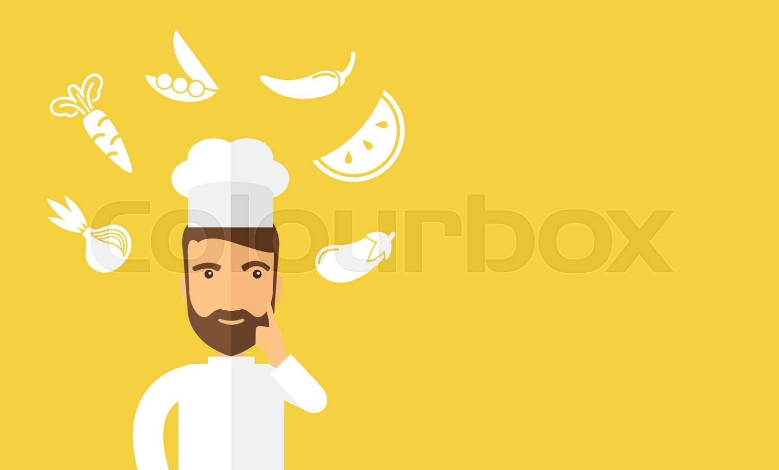Thinking cook. | Stock vector | Colourbox