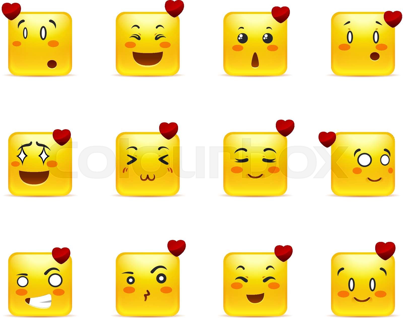 anime, smily, emoji | Stock-Vektor | Colourbox