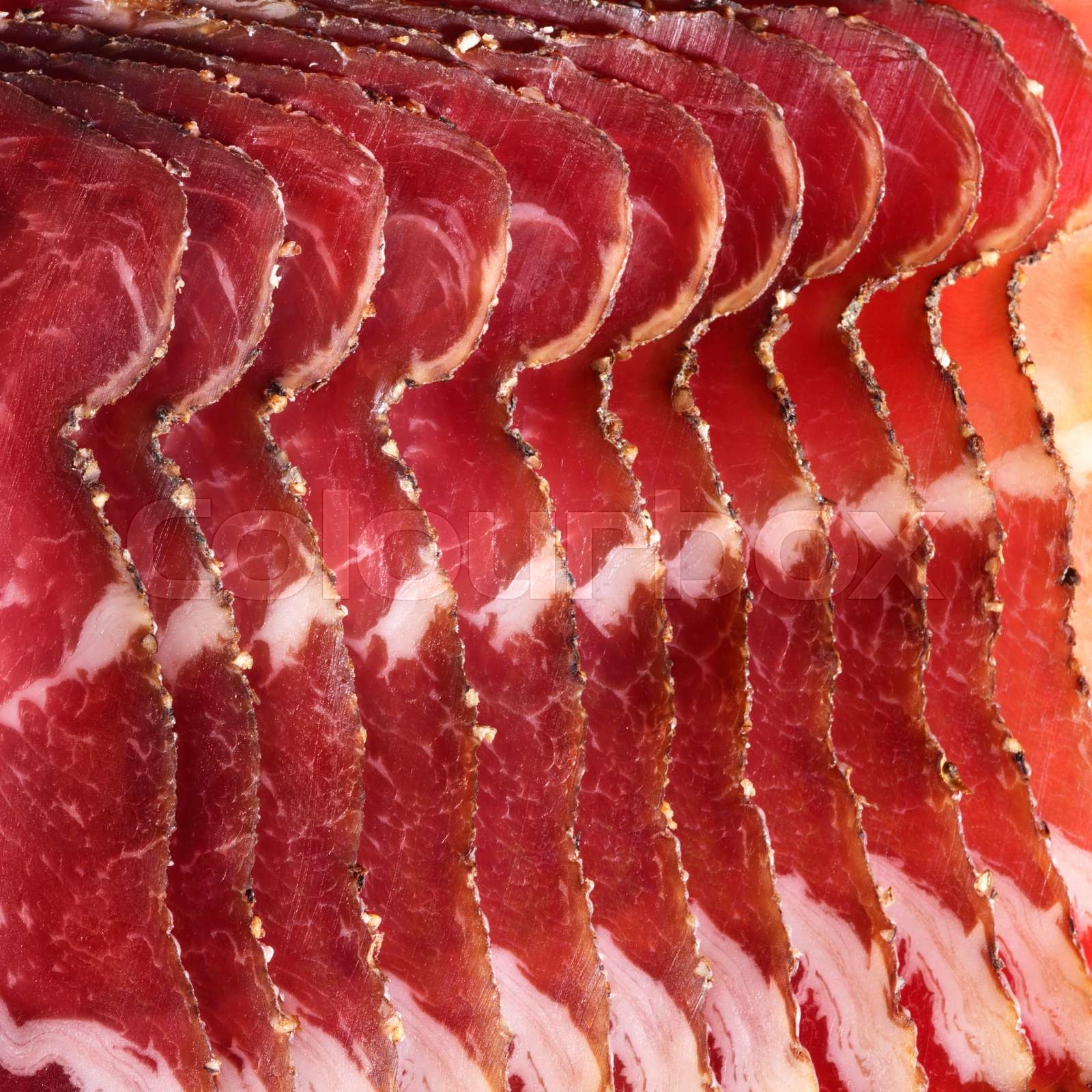 sliced ham | Stock image | Colourbox