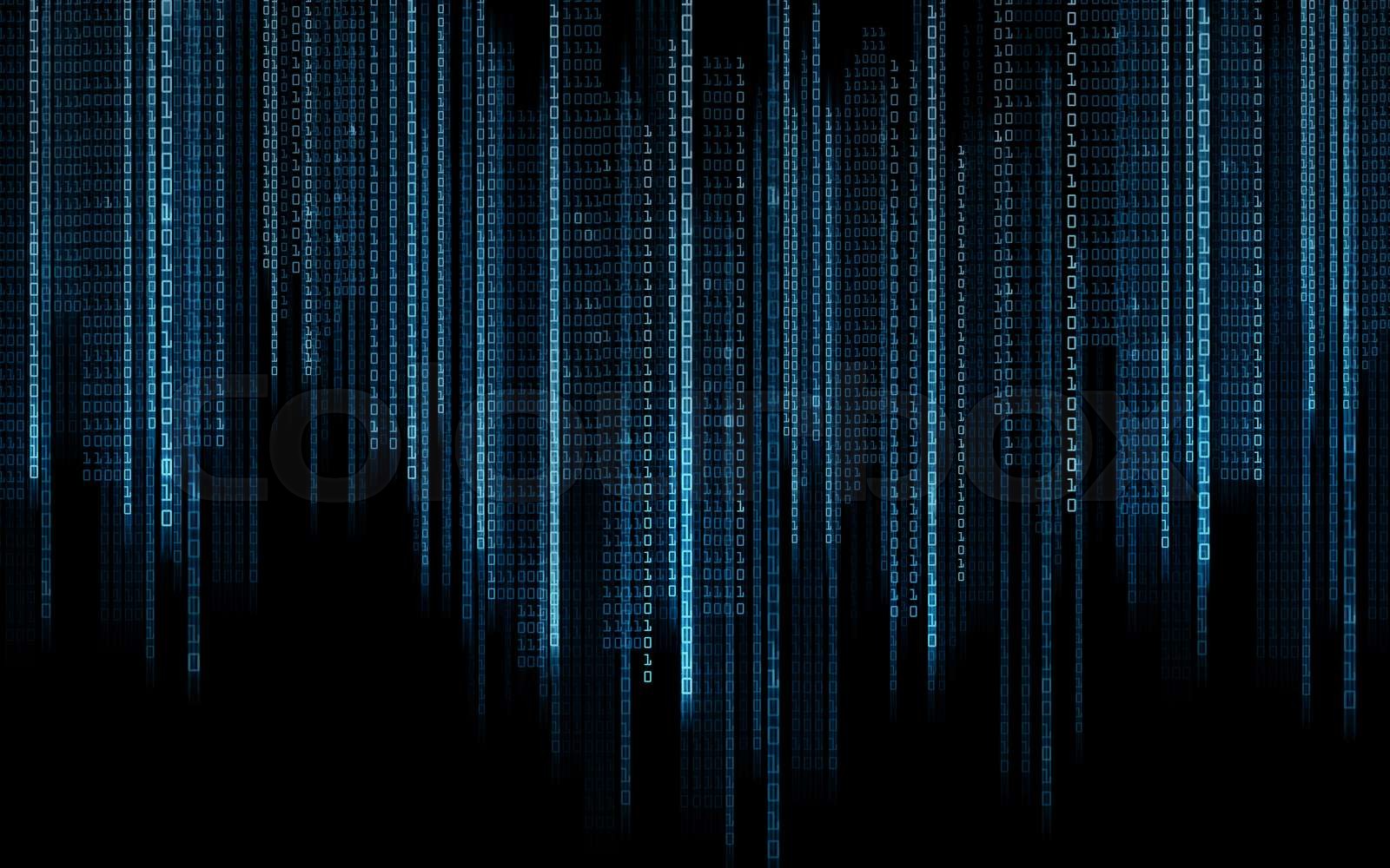 black blue binary system code background | Stock image | Colourbox
