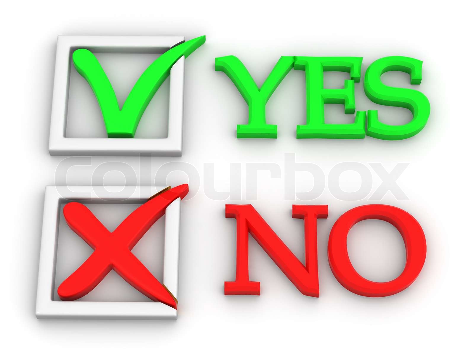 Yes or No. Questionnaire. 3d | Stock image | Colourbox