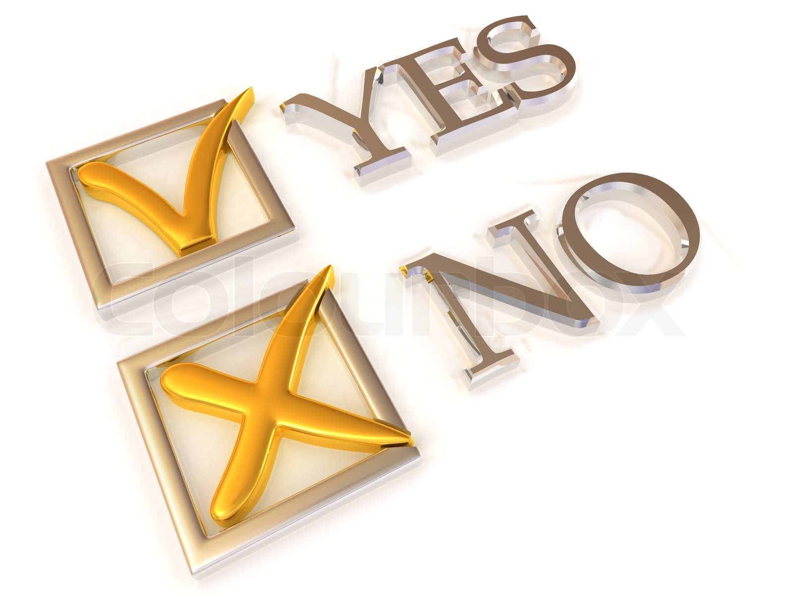 Yes or No. Questionnaire. 3d | Stock image | Colourbox
