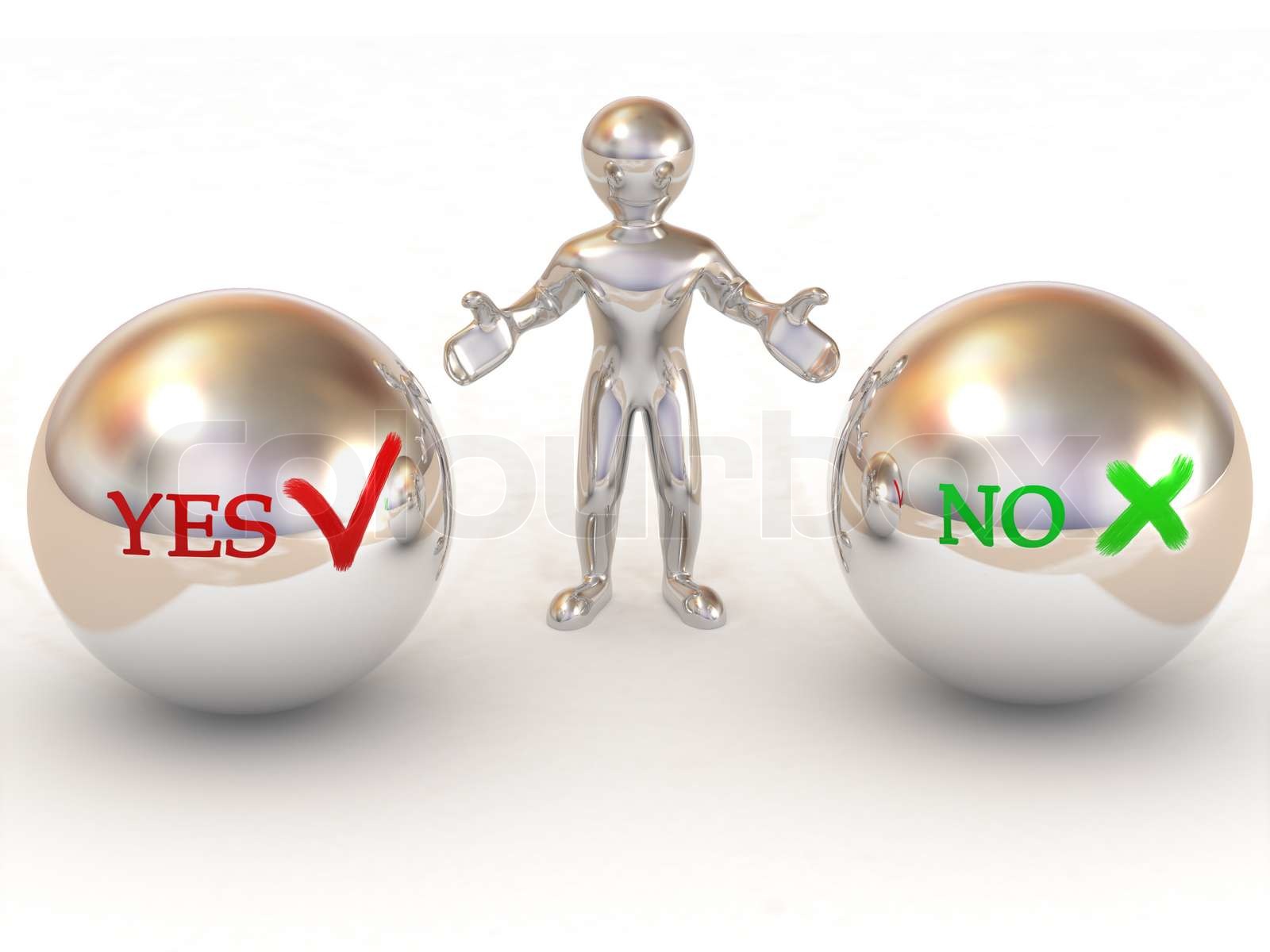 Choise YES or NO. 3d | Stock image | Colourbox