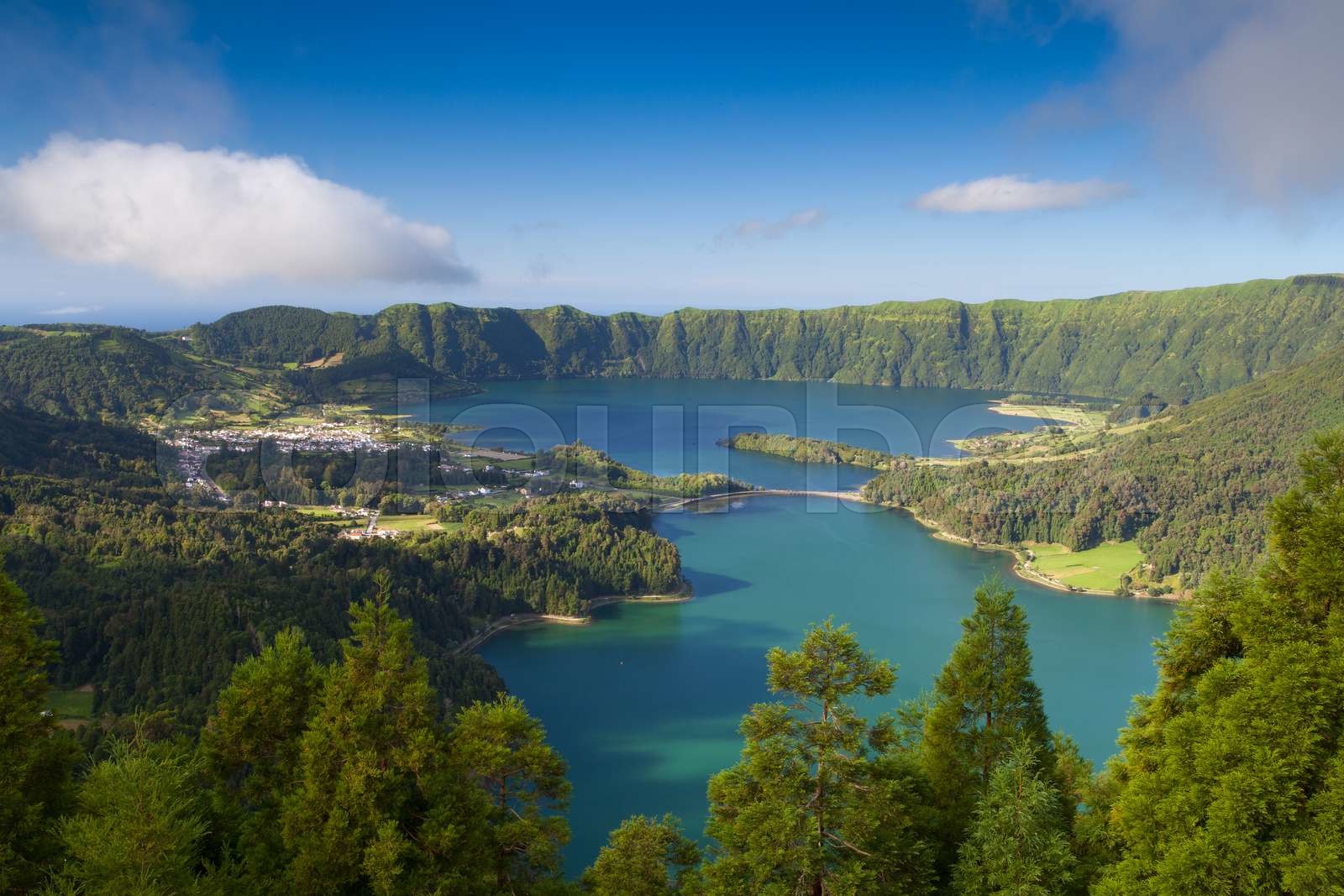 Famous caldera on Azores | Stock image | Colourbox
