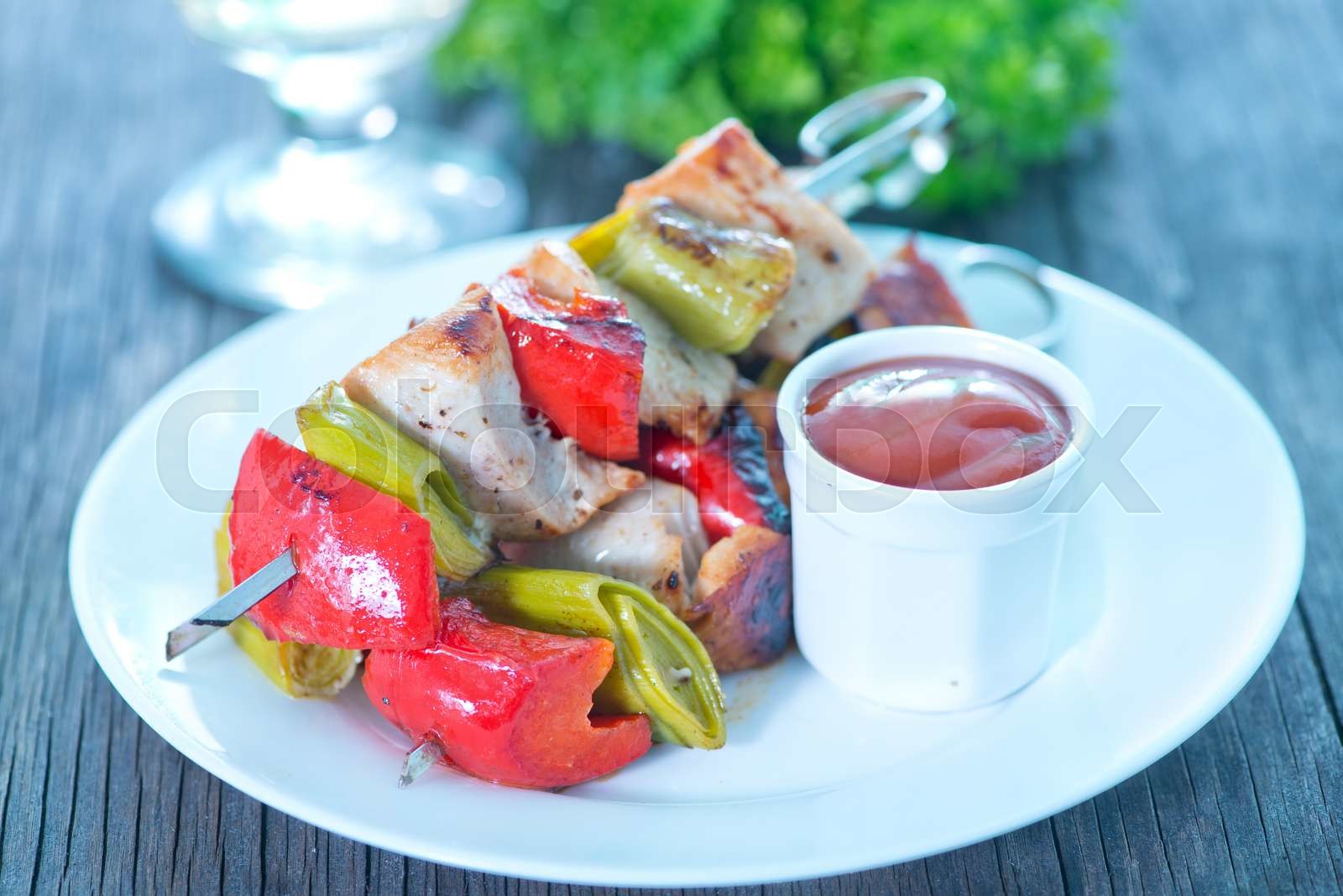fried kebab with sauce | Stock image | Colourbox