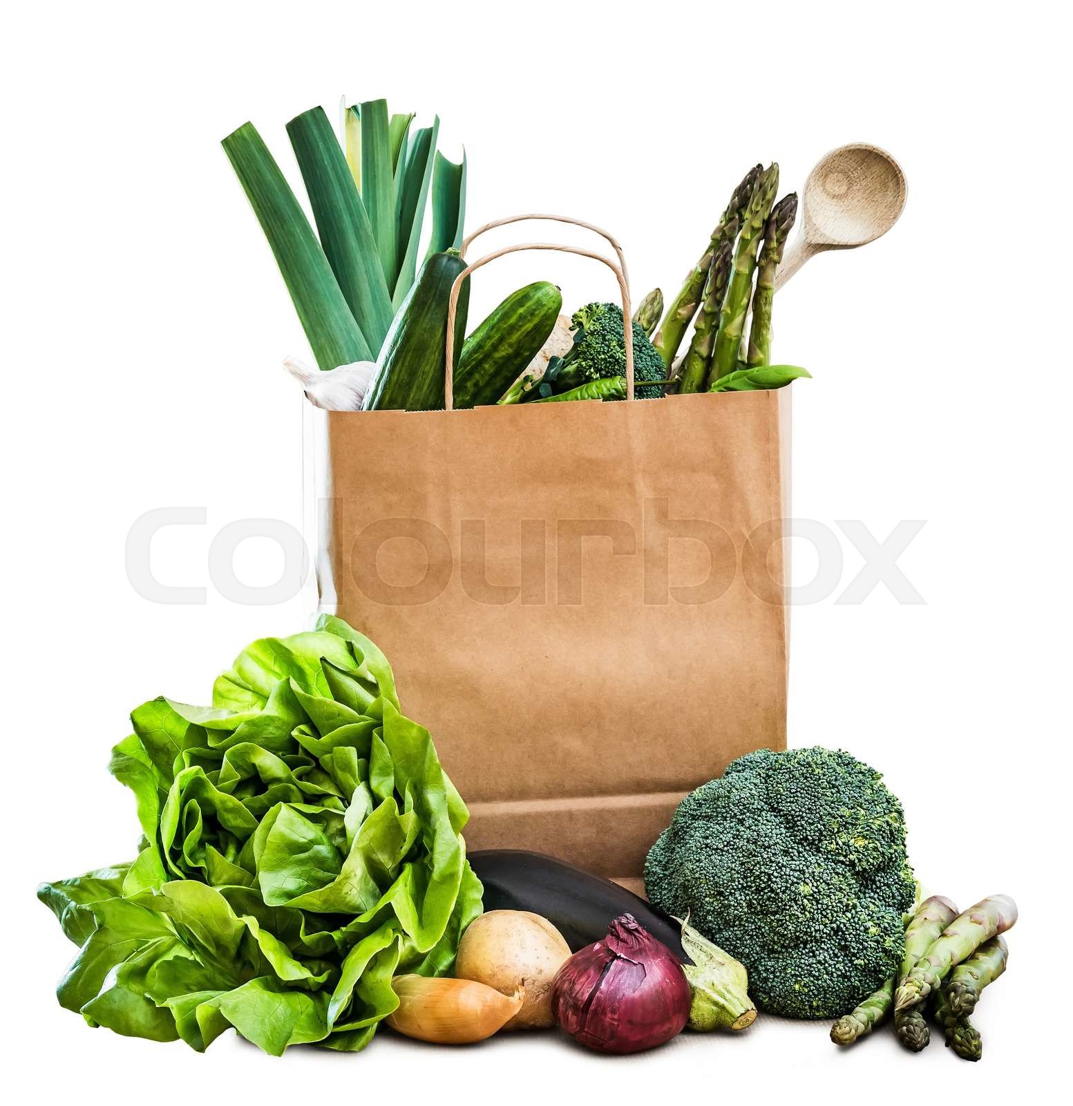 vegetables in paper bag | Stock image | Colourbox