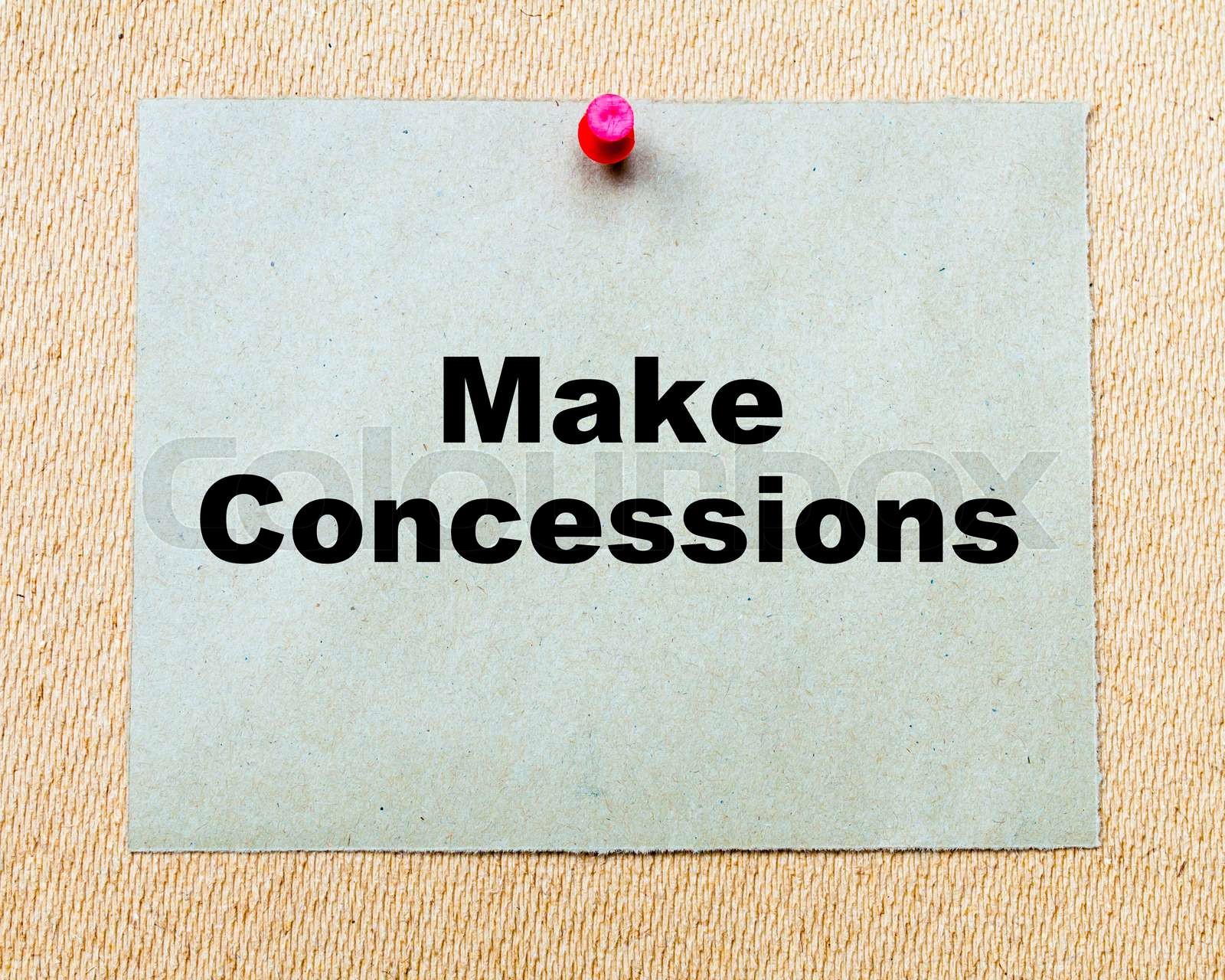 Make Concessions written on paper note | Stock image | Colourbox