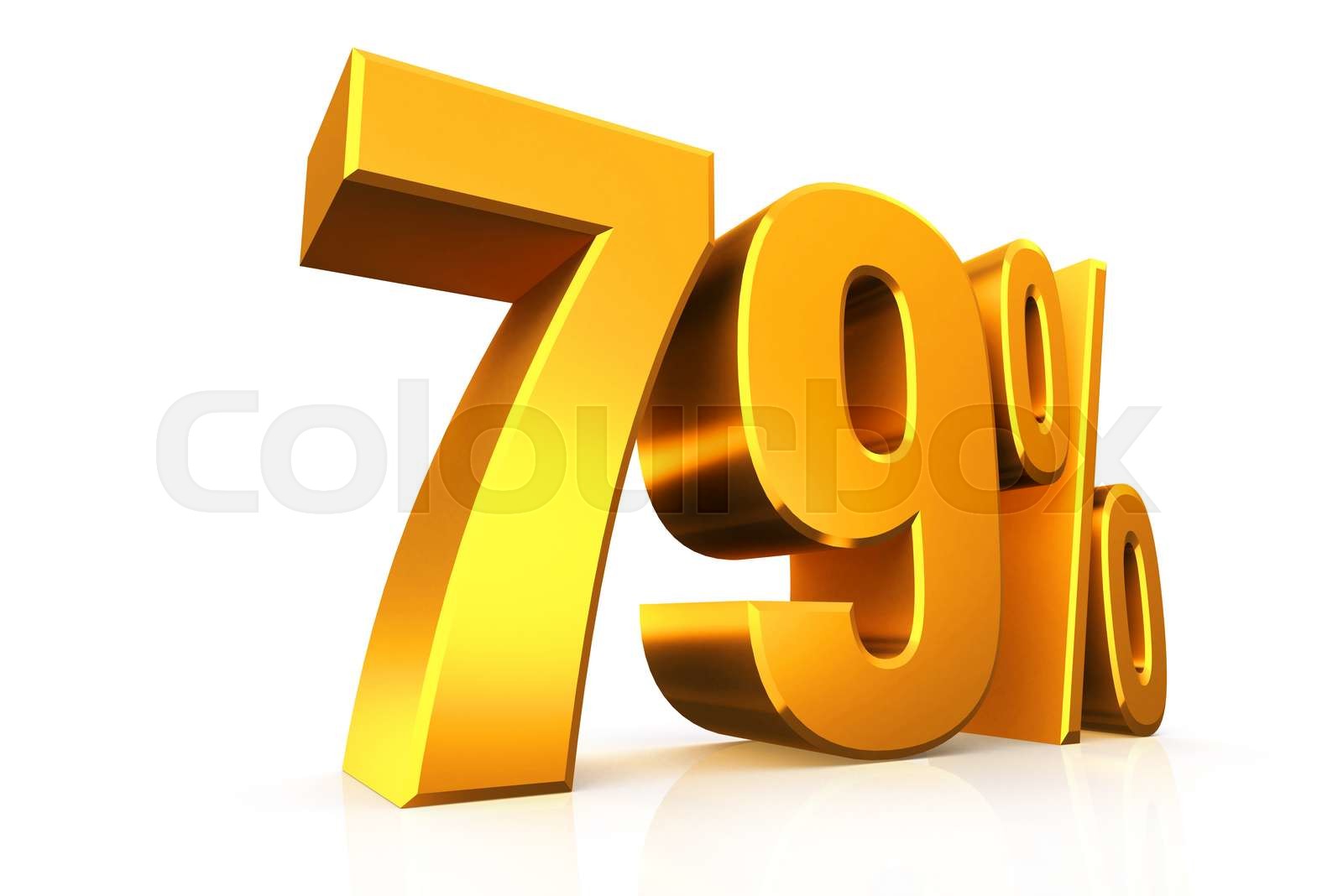 3D render text in 79 percent in gold | Stock image | Colourbox