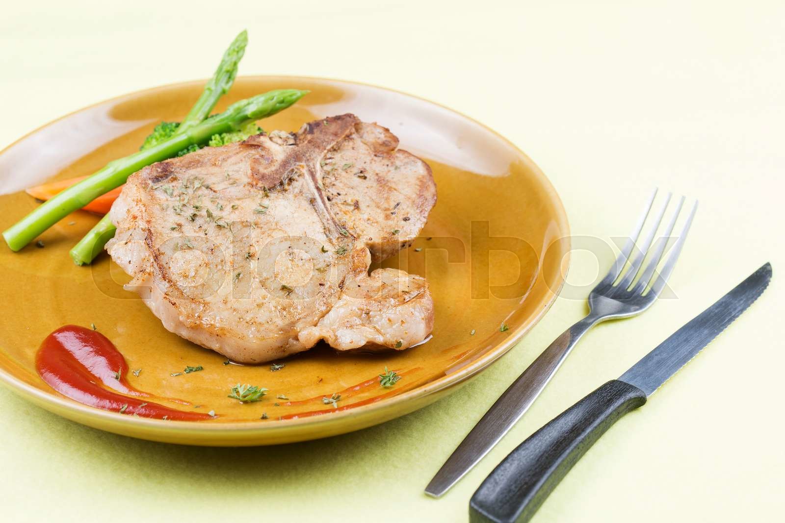 T-bone pork steak | Stock image | Colourbox