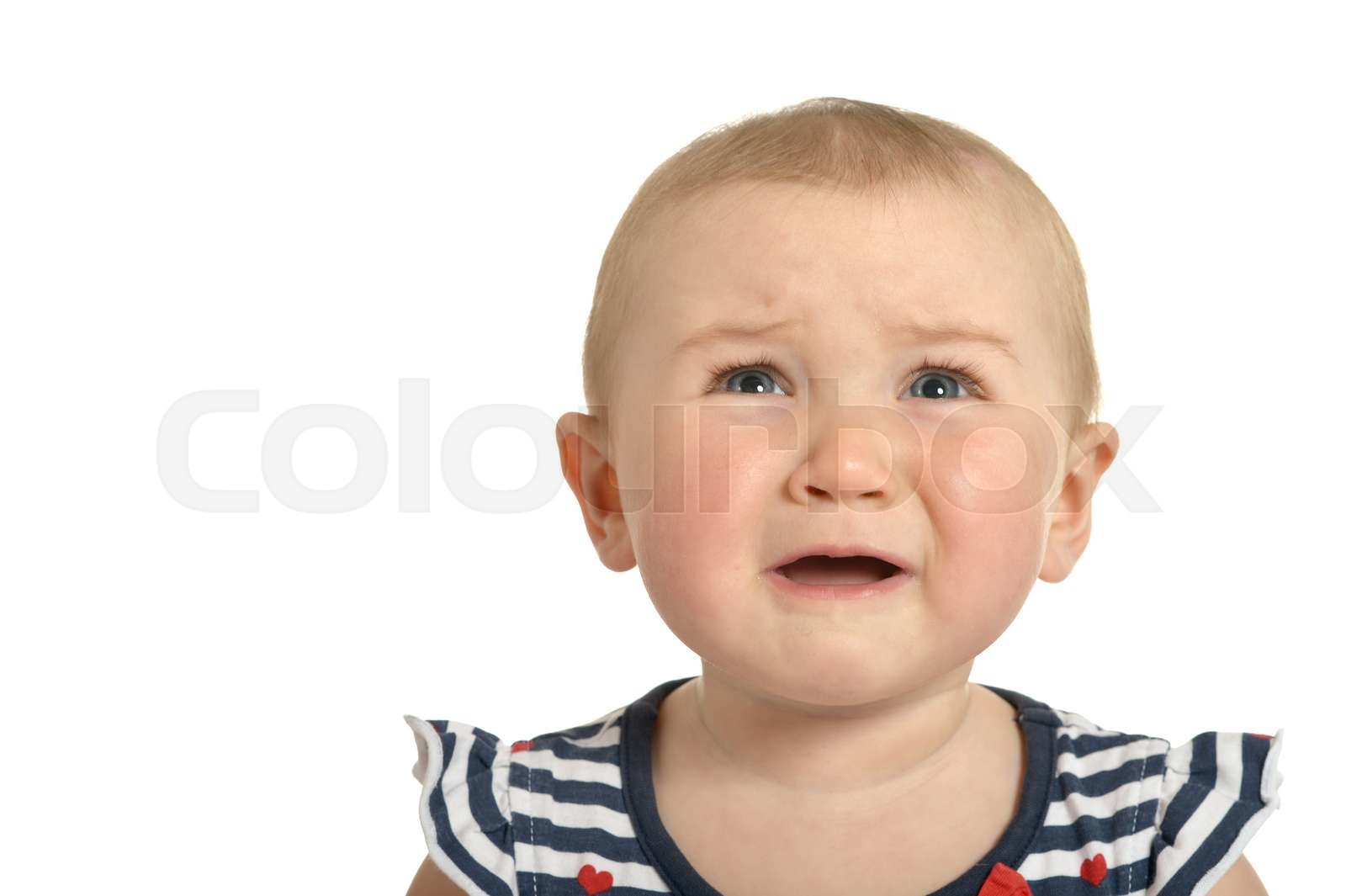 Beautiful cute crying baby | Stock image | Colourbox