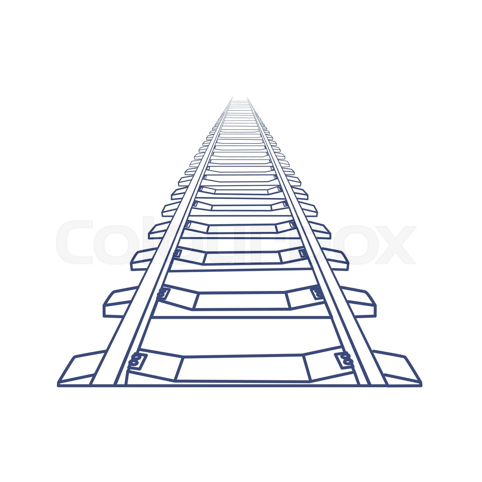 Endless train track. | Stock vector | Colourbox