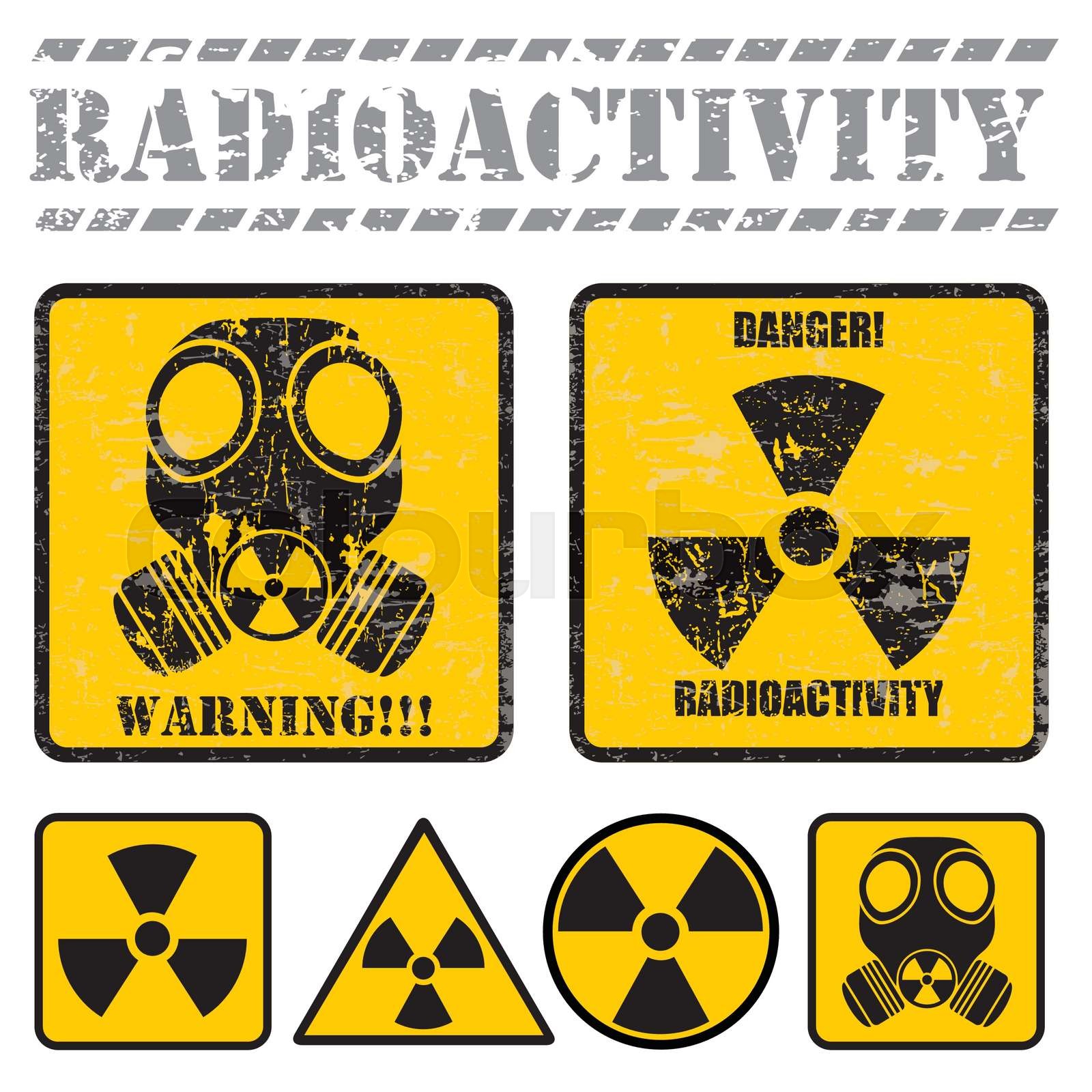radioaktivität, symbol, alt | Stock-Vektor | Colourbox
