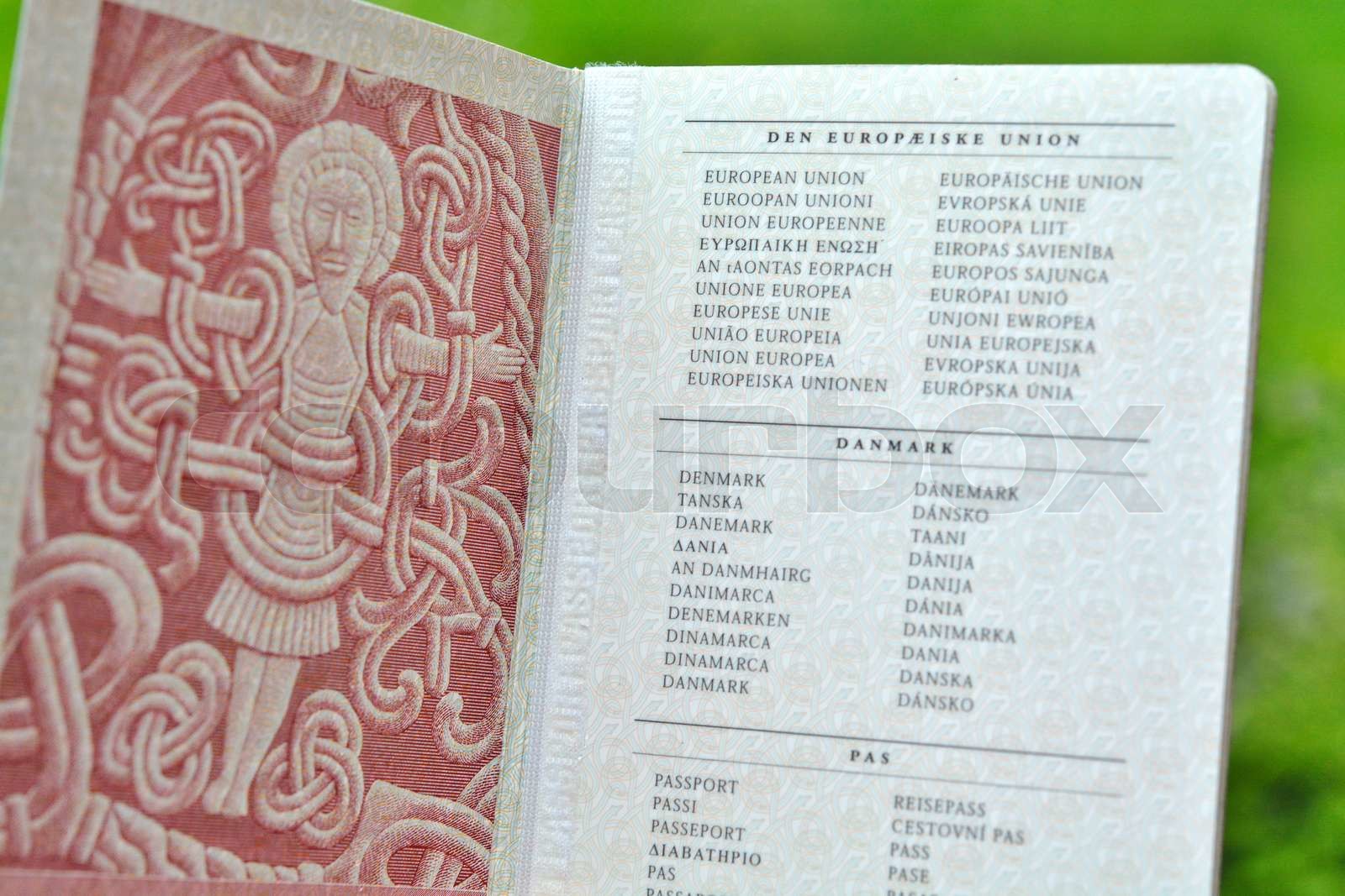 passport, denmark, legitimation | Stock image | Colourbox