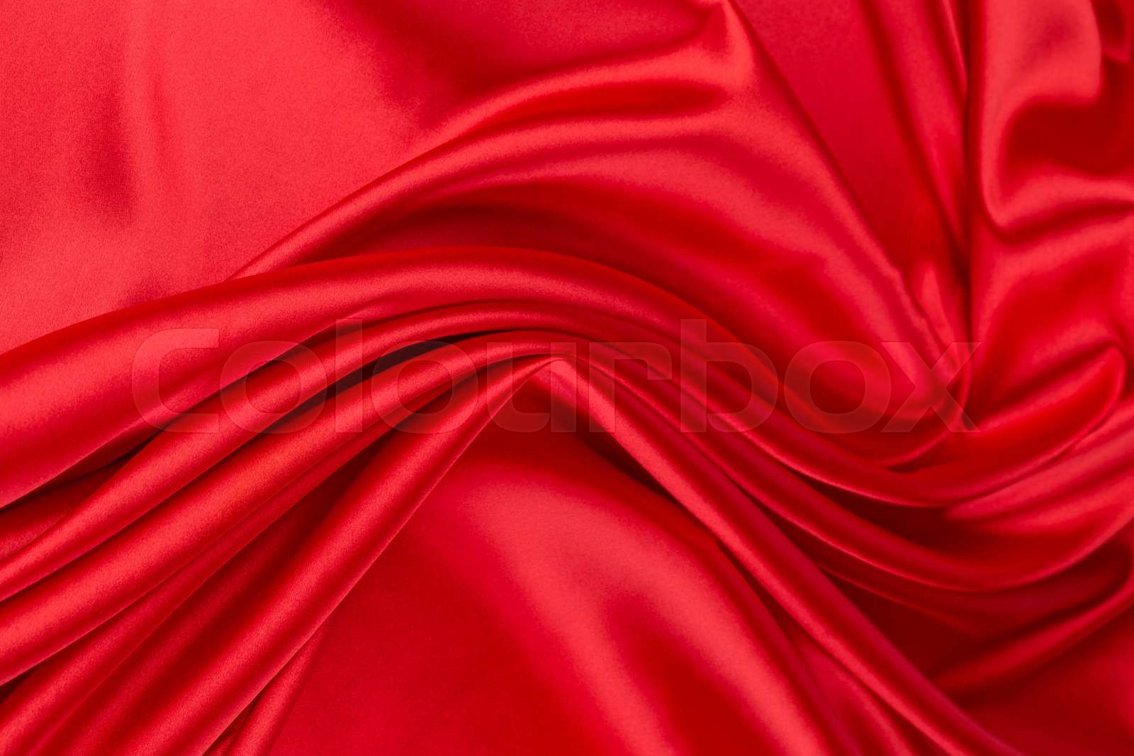 Red silk drapery. | Stock image | Colourbox