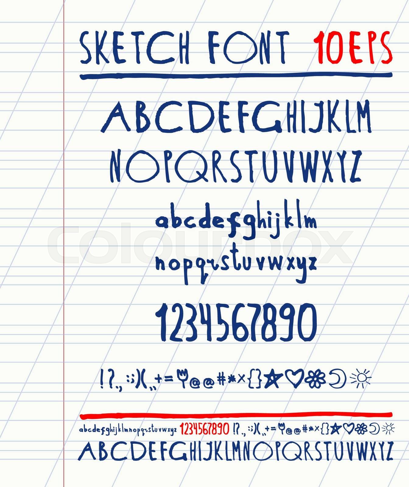 handwritten English alphabet. Vector illustration . | Stock vector ...