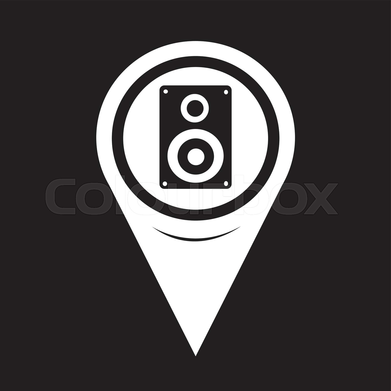 Map Pointer Audio speakers icon | Stock vector | Colourbox