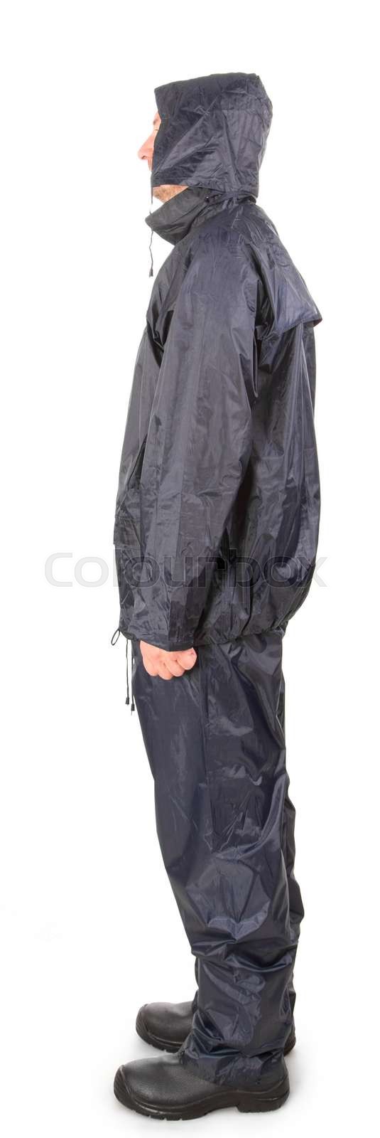 Man in black coat. Side view. | Stock image | Colourbox