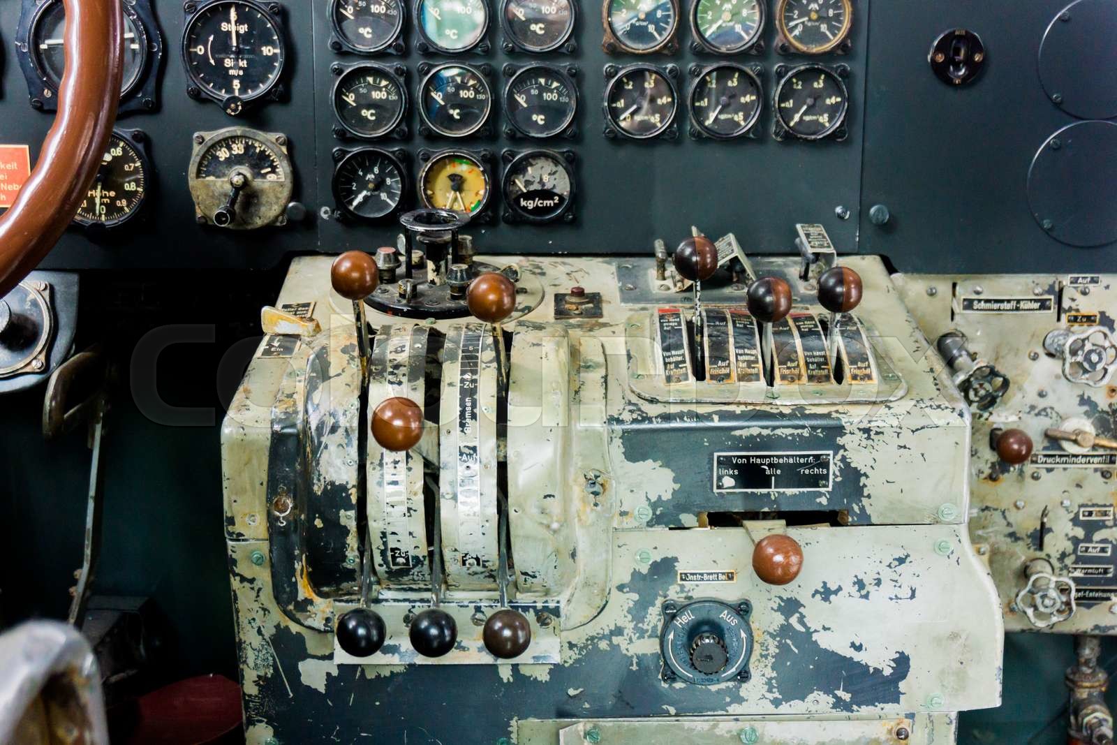 old airplane cockpit | Stock image | Colourbox