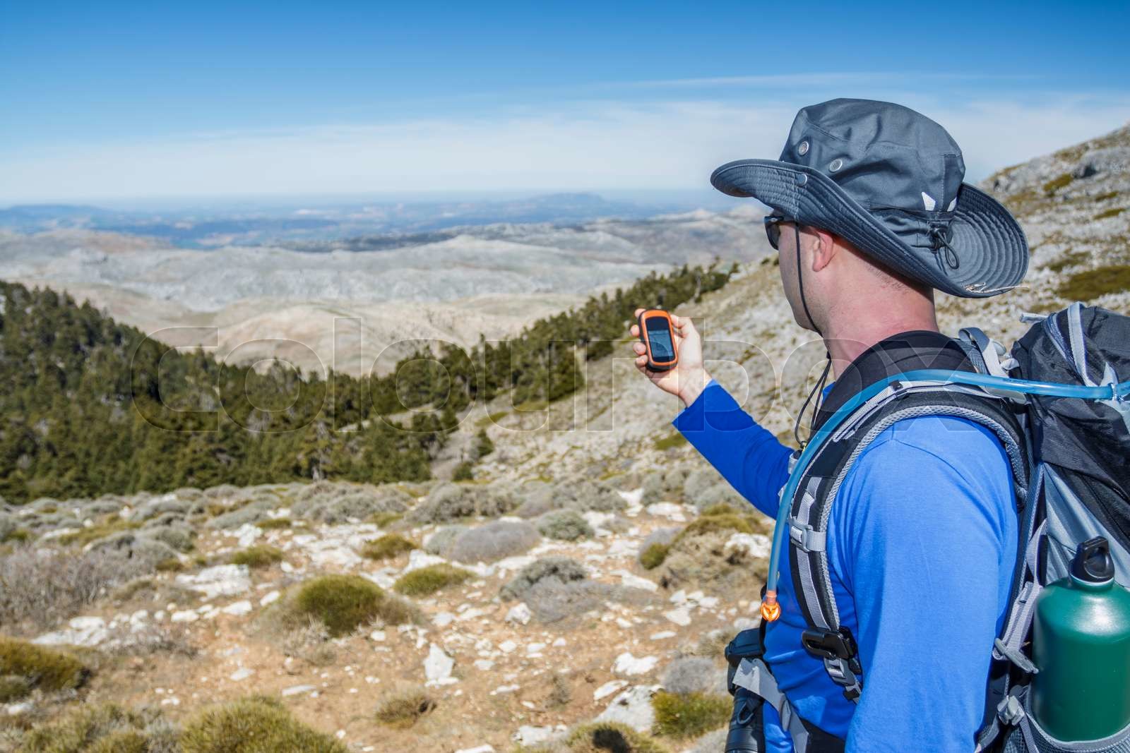 Man using gps | Stock image | Colourbox