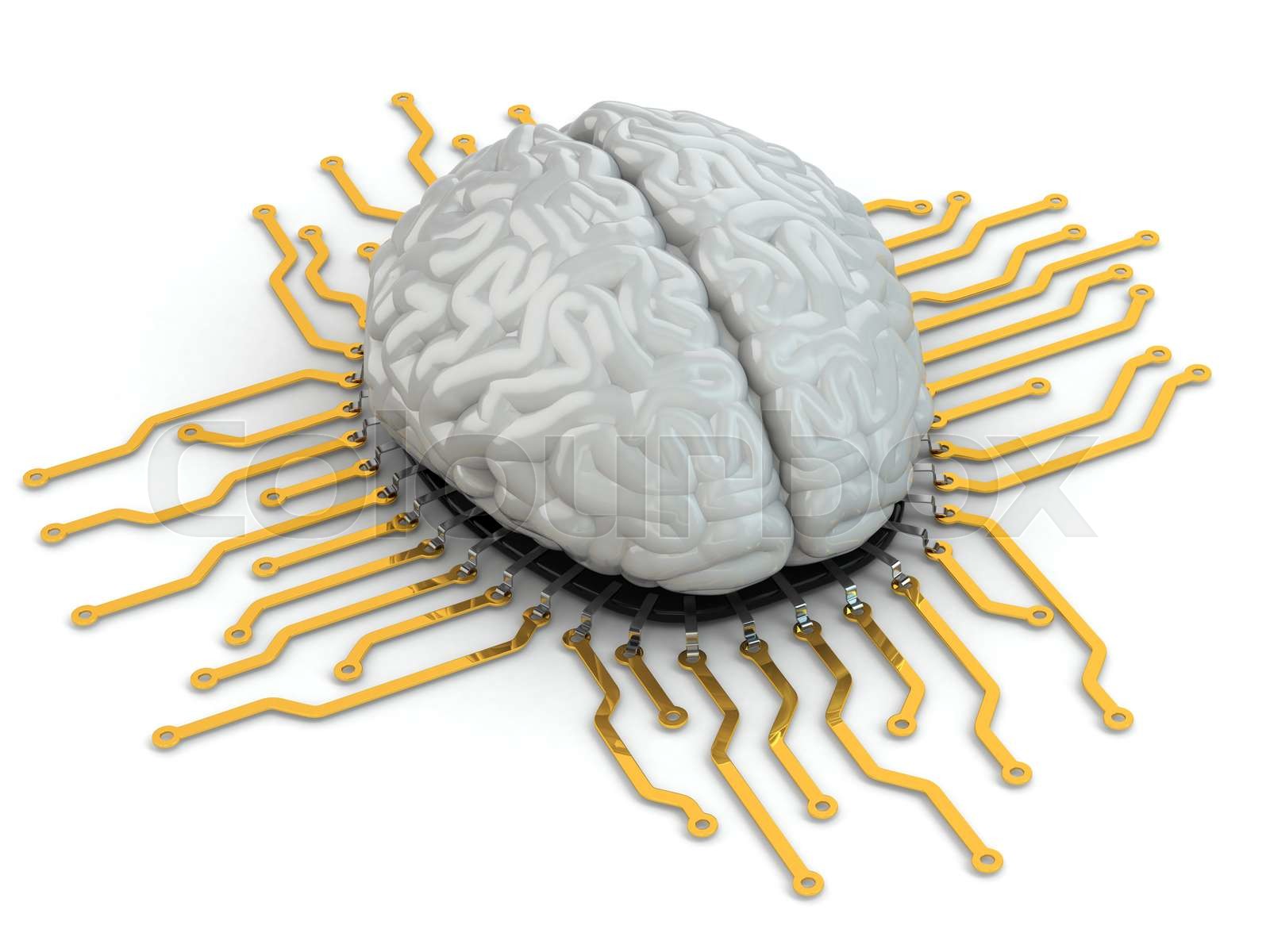 Human brain as computer chip. Concept of CPU. | Stock image | Colourbox
