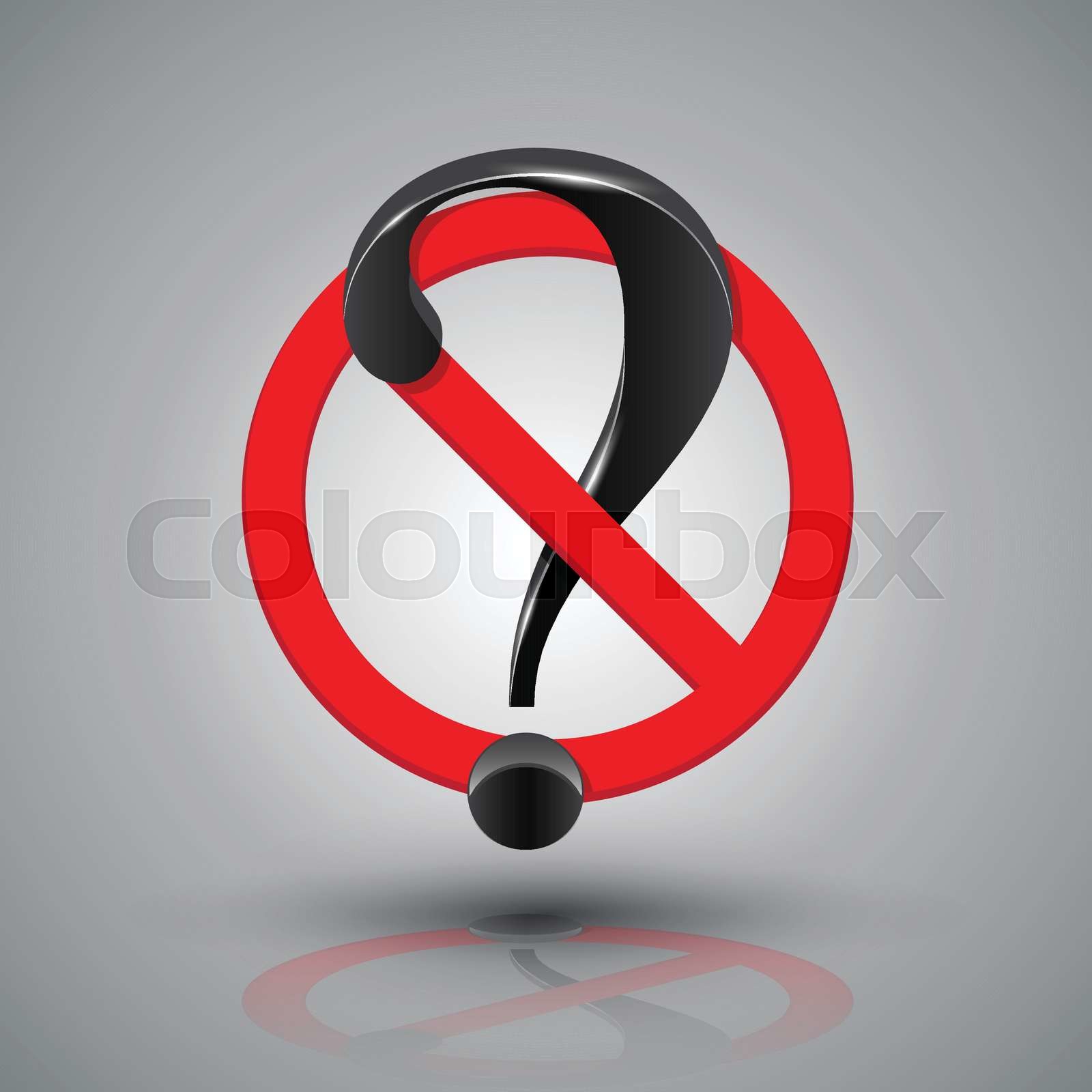 Question mark with No sign. | Stock vector | Colourbox