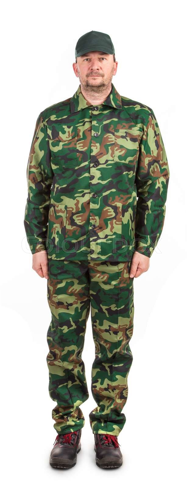 Proud man in military suit. | Stock image | Colourbox