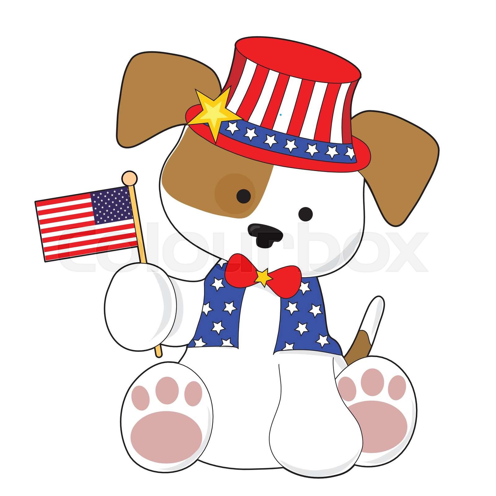 Cute Puppy Fourth of July | Stock vector | Colourbox