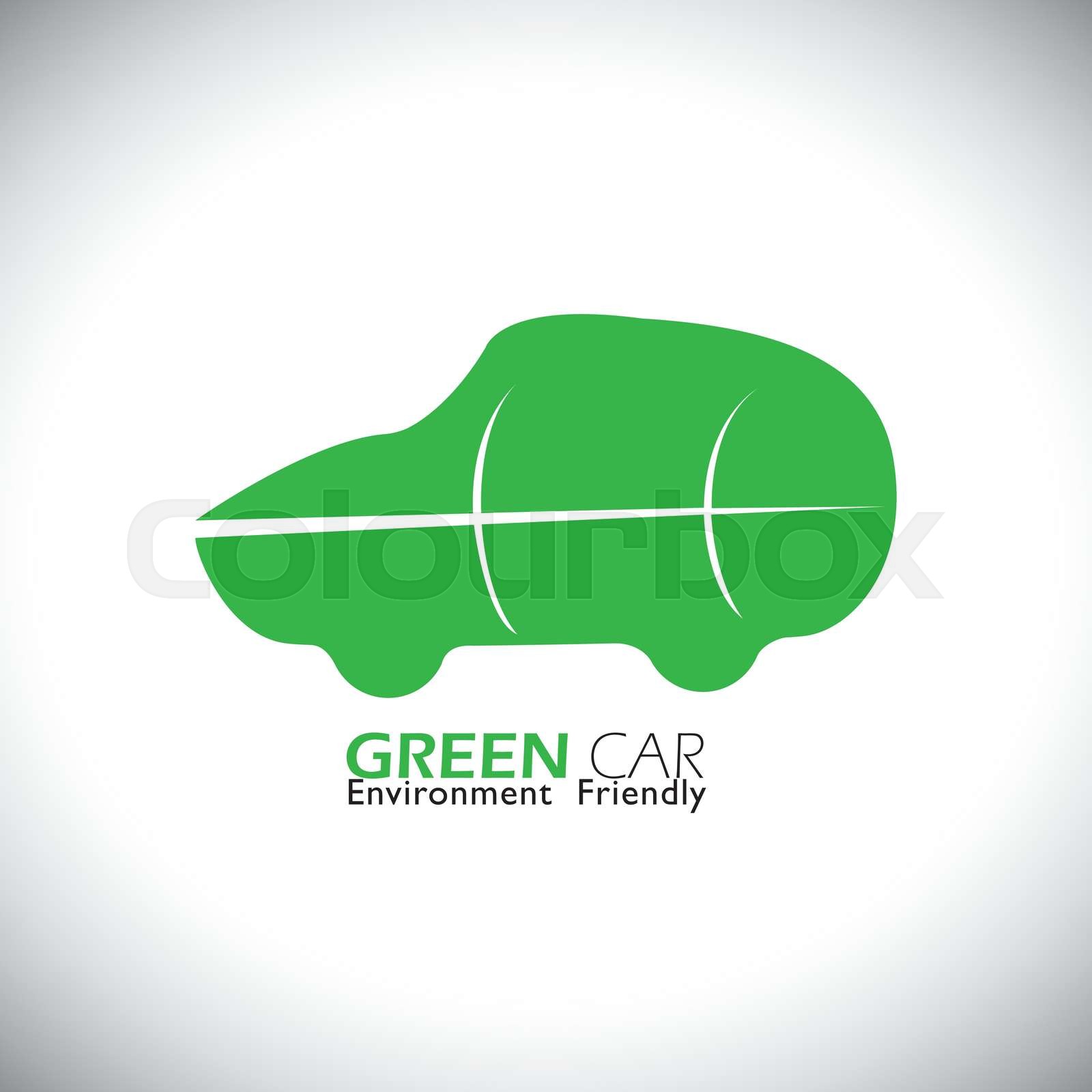 eco friendly green car concept logo vector icon | Stock vector | Colourbox