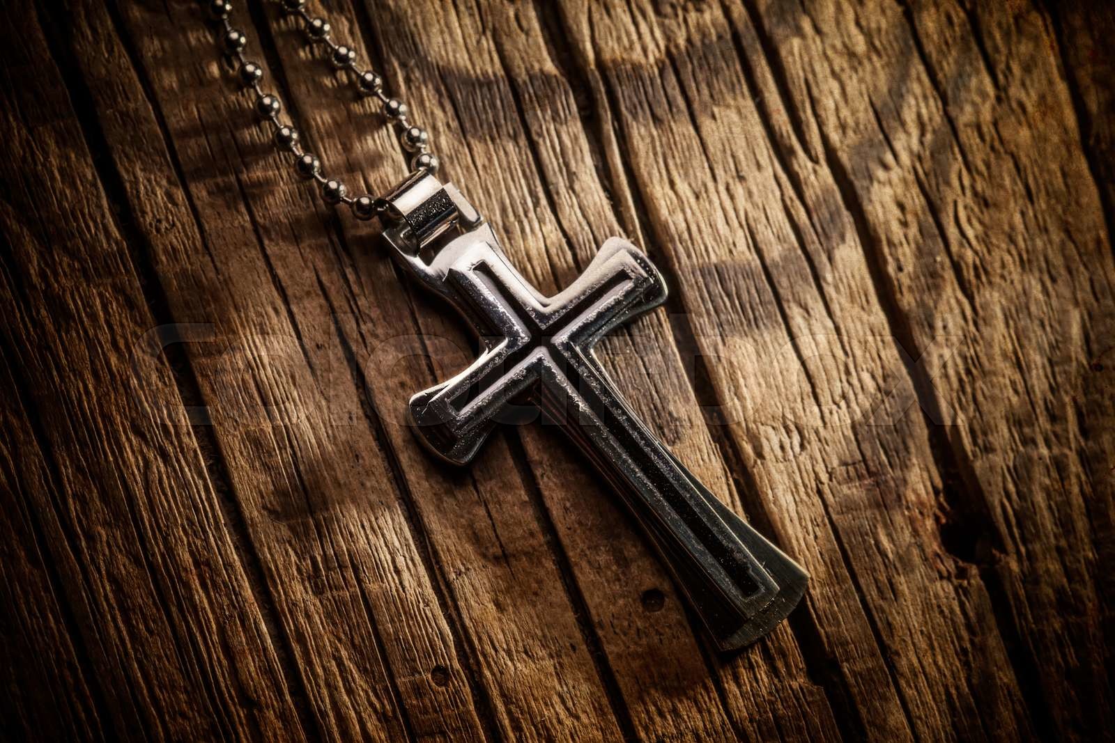 Silver cross | Stock image | Colourbox