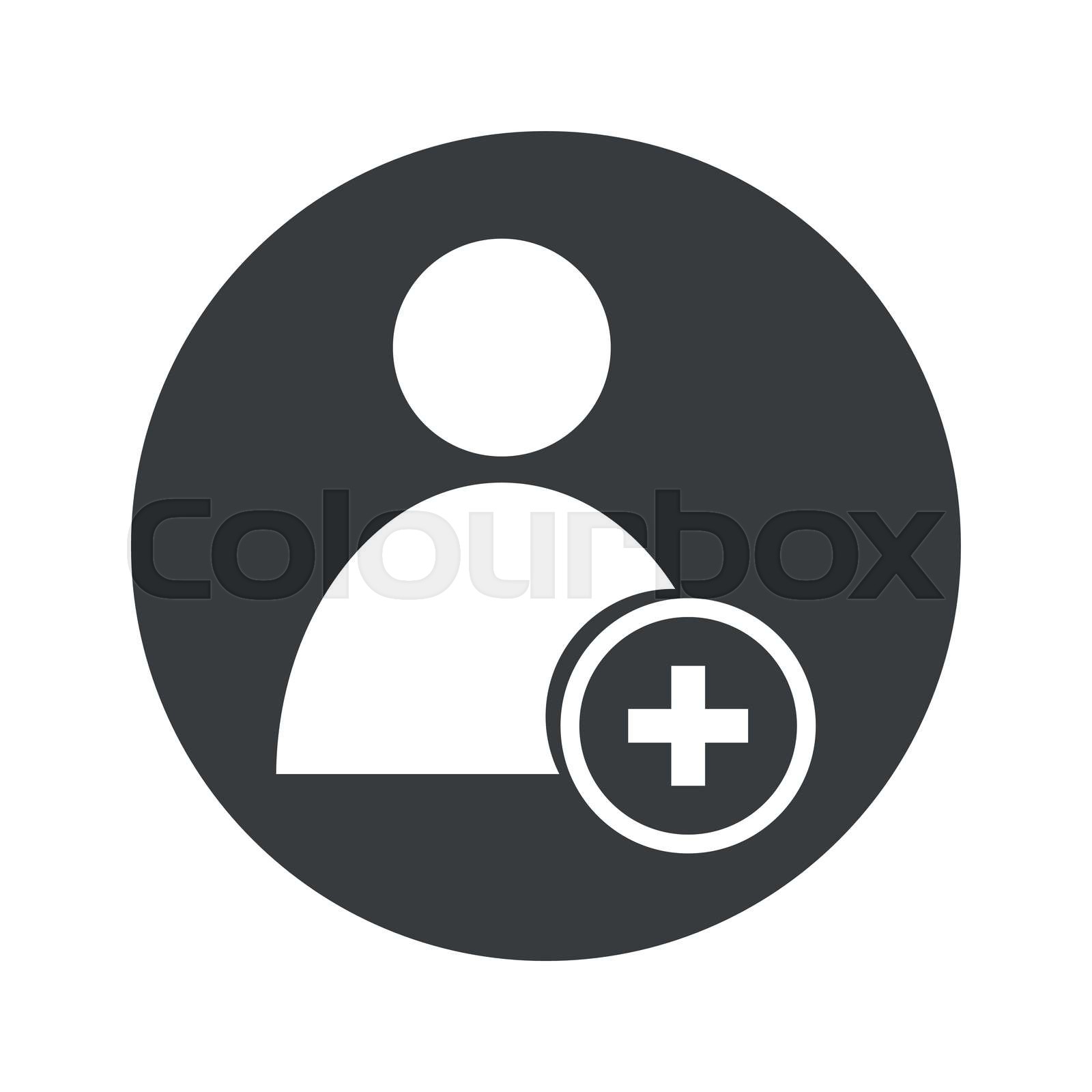 Monochrome round add user icon | Stock vector | Colourbox