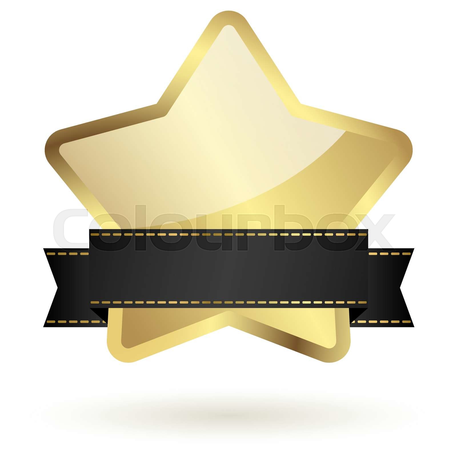 golden star with banner | Stock vector | Colourbox