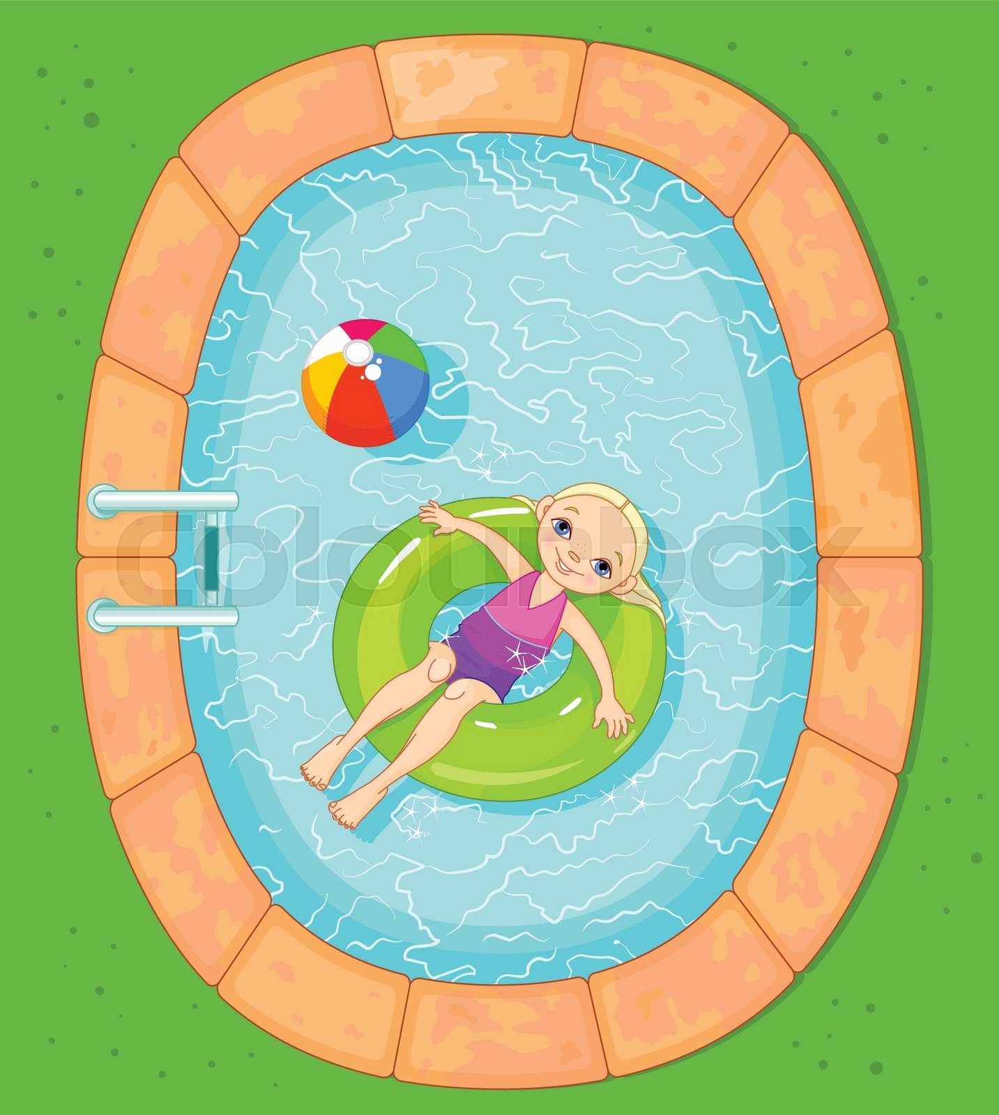 Girl at the Pool | Stock vector | Colourbox