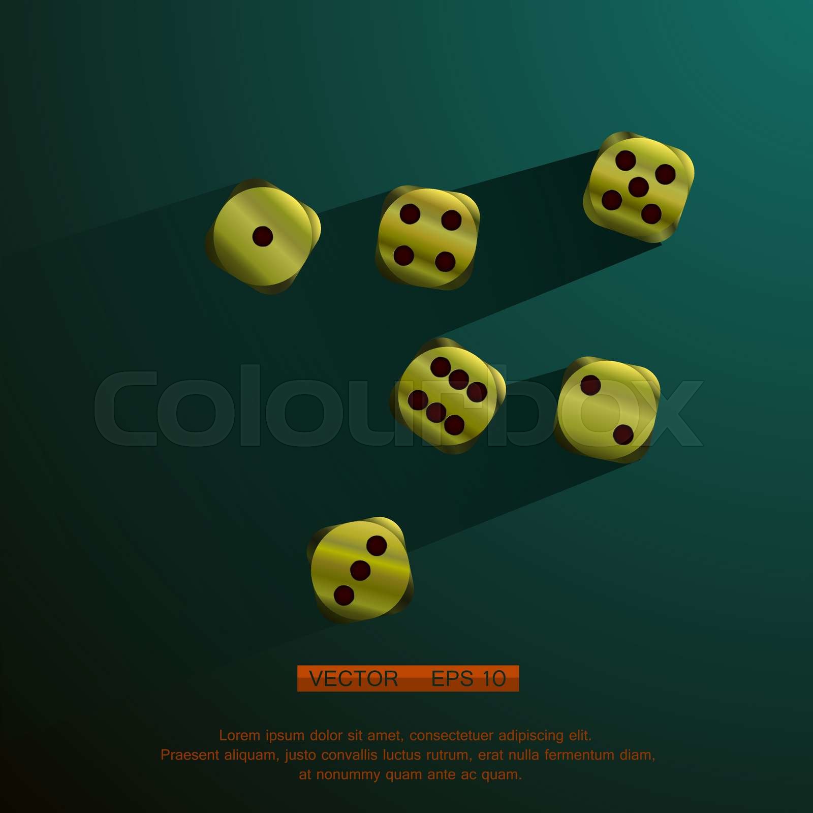 Golden Dices | Stock vector | Colourbox
